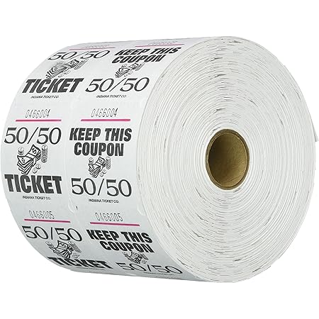 Amazon.com : Indiana Ticket Company Blue 50/50 Raffle Tickets : roll of ...