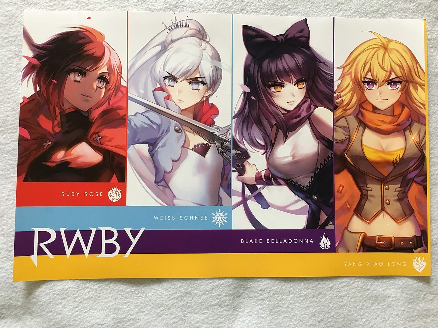 RWBY 11"x17" D/S Original Promo Poster SDCC 2018 MINT Ruby Weiss Black ...