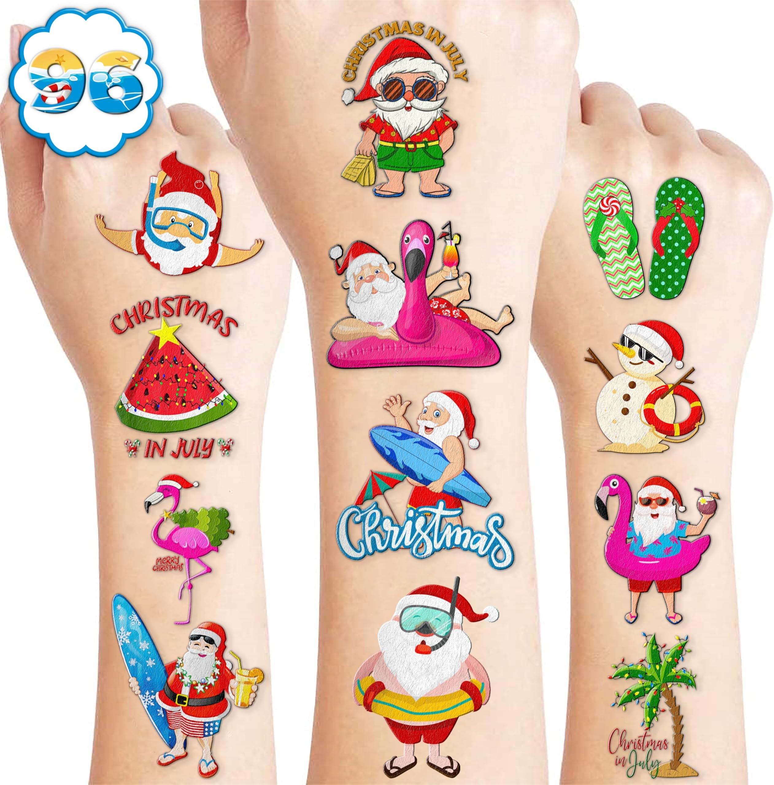 Amazon.com: Partywind Hawaiian Kids Temporary Tattoos, Individually ...