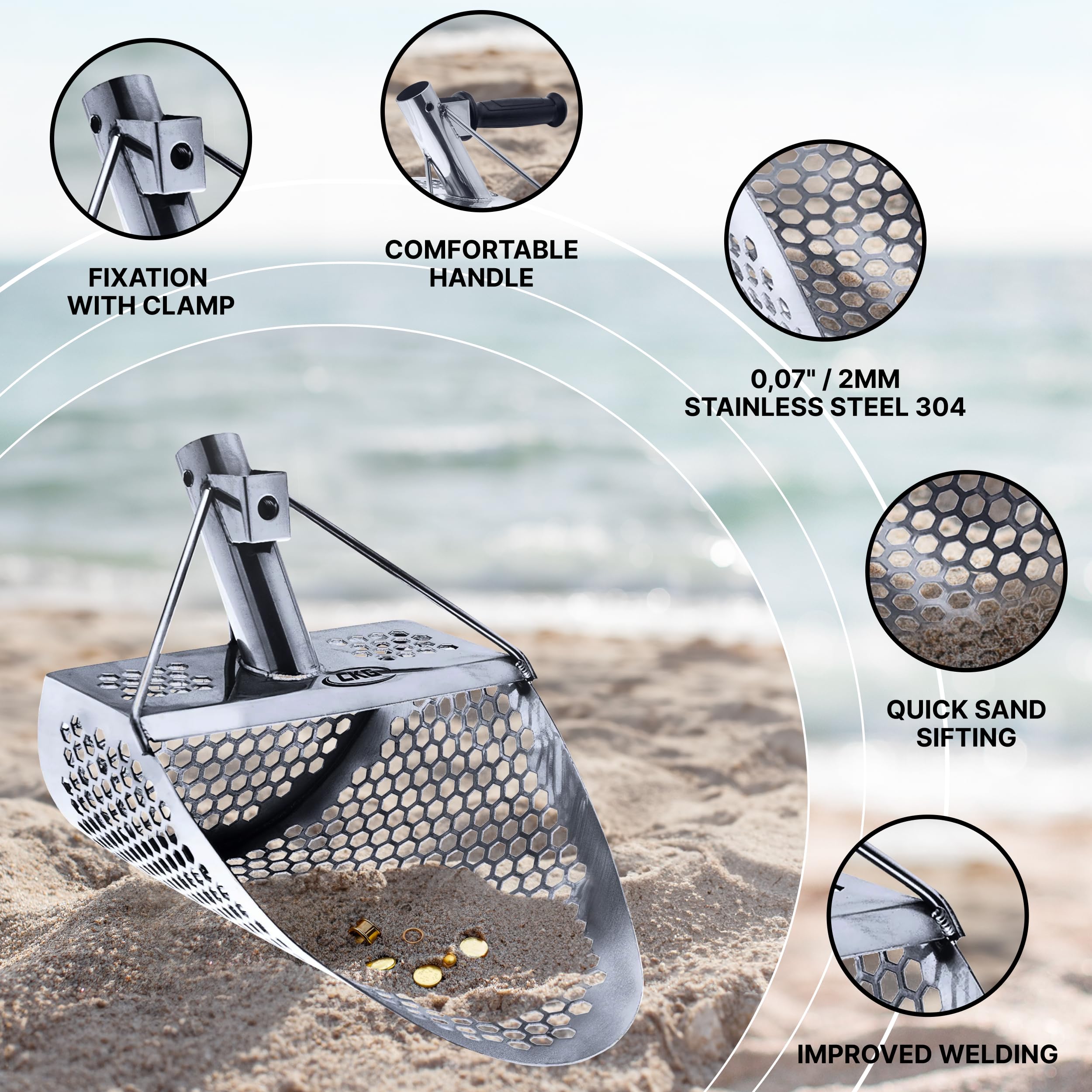 Snapklik.com : CKG Sand Scoops For Beach Metal Detecting Stainless ...