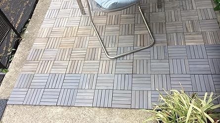 Interbuild Acacia Hardwood Decking Tiles,Decking Board Dusk Grey 30× ...