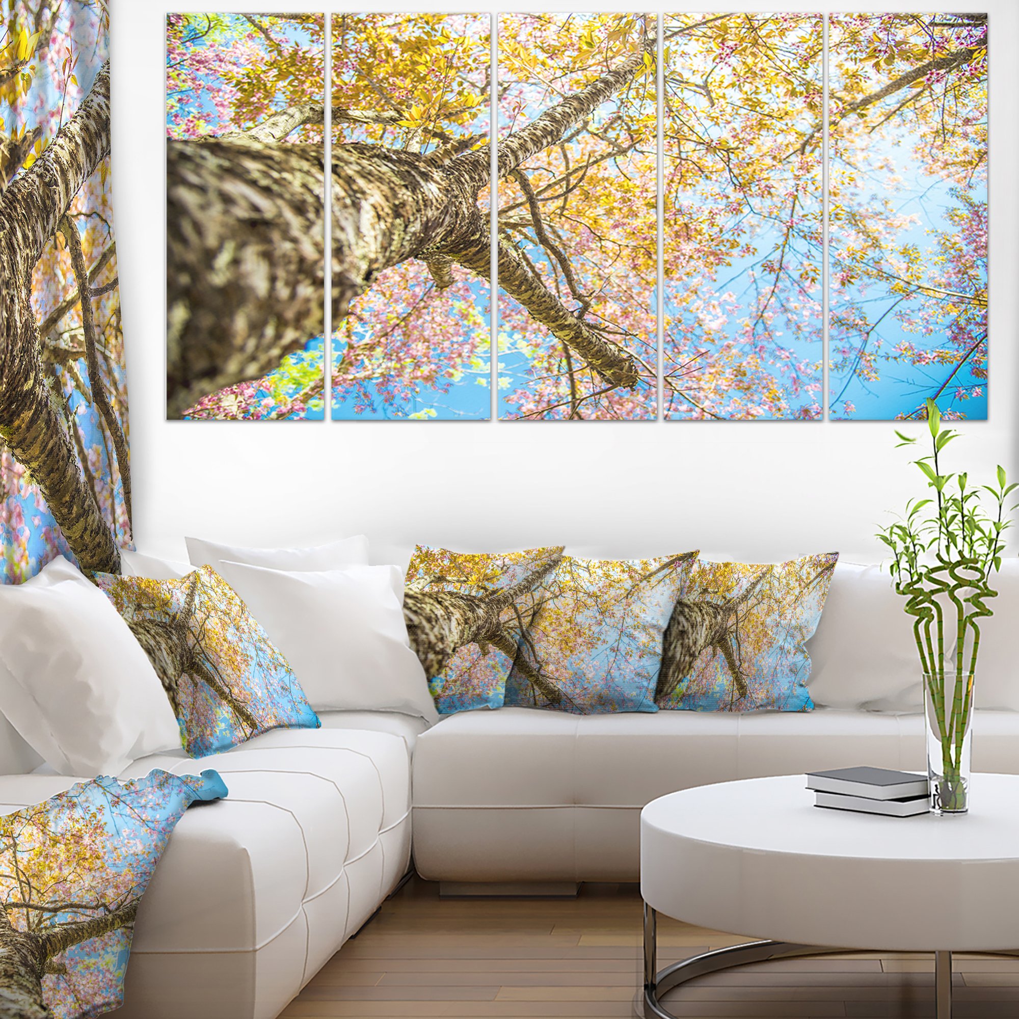 Under Branch of Yellow Cherry Tree Trees Canvas Art Print