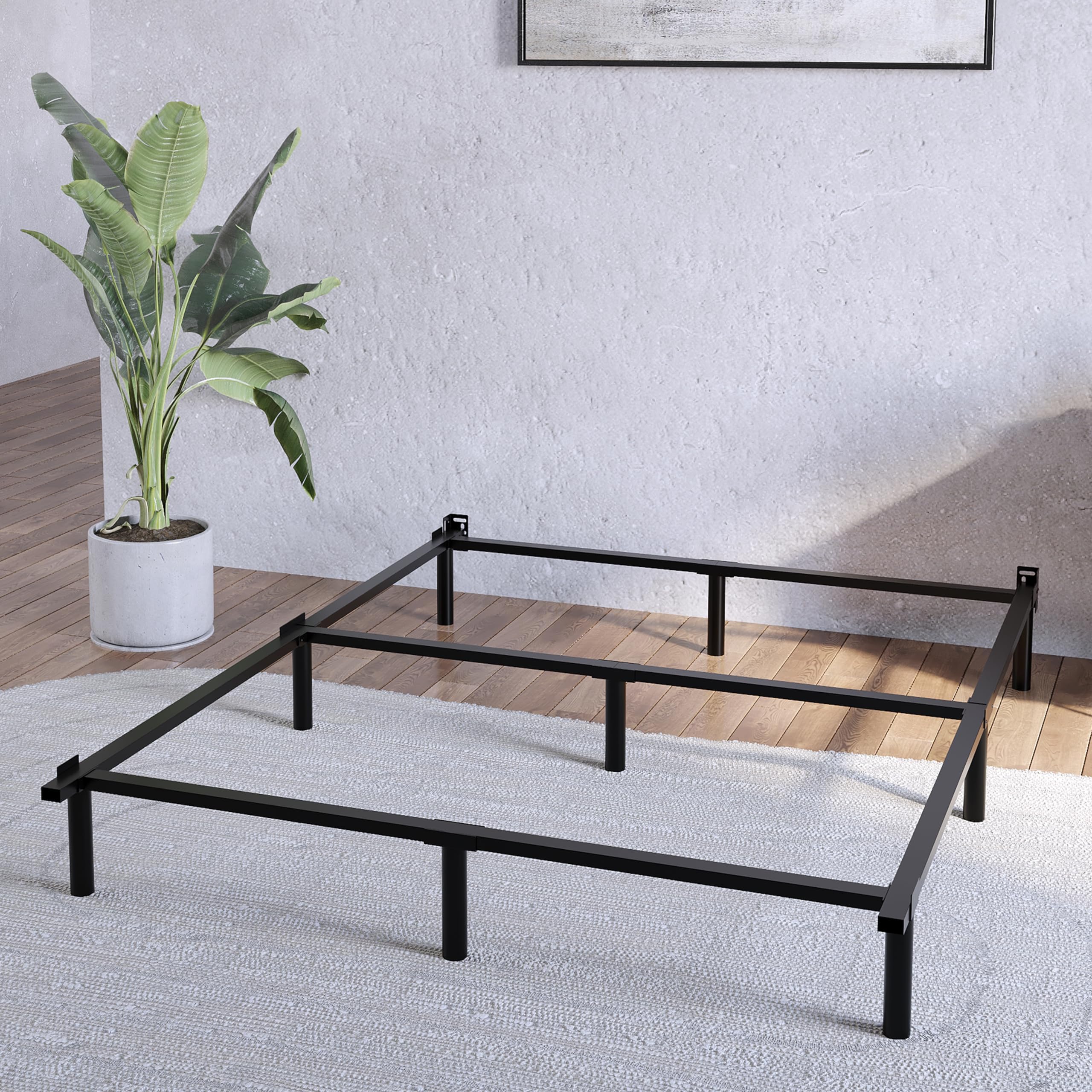 Amazon.com: Hazena Queen-Size-Bed-Frame, 7 Inch Metal Queen Bed Frame ...