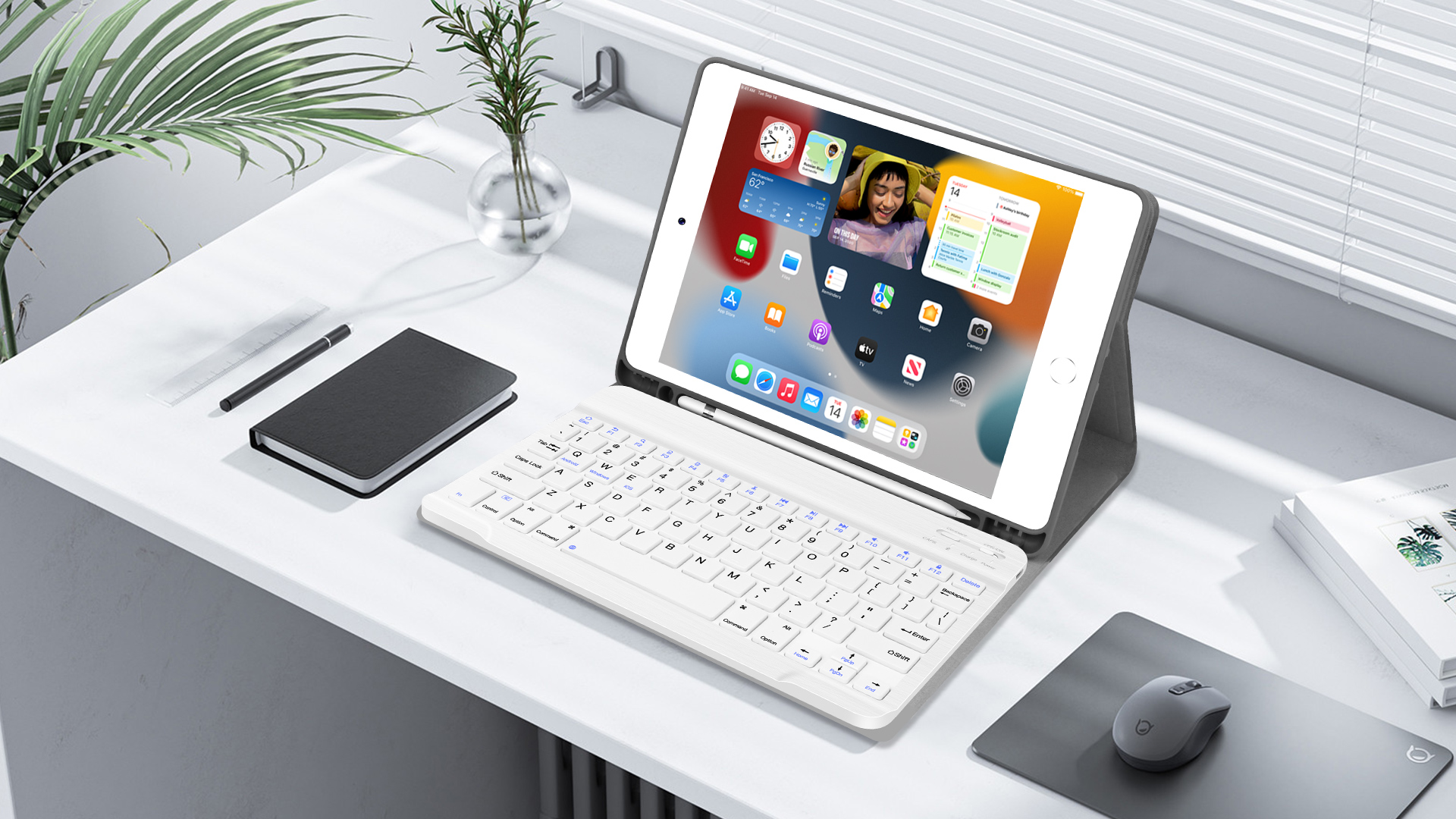 JUQITECH Case with Keyboard - Turn Your iPad to Laptop