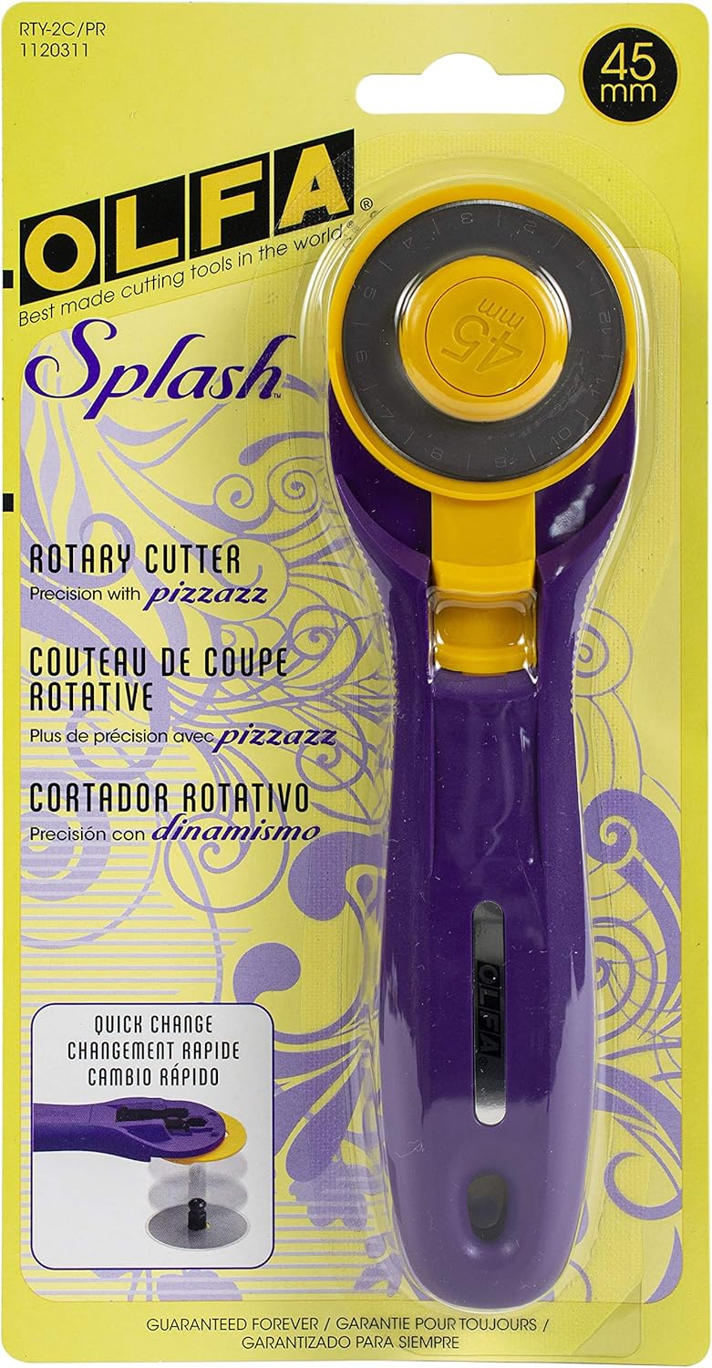 Amazon.com: OLFA Splash Rotary Cutter Purple 45mm, Purple