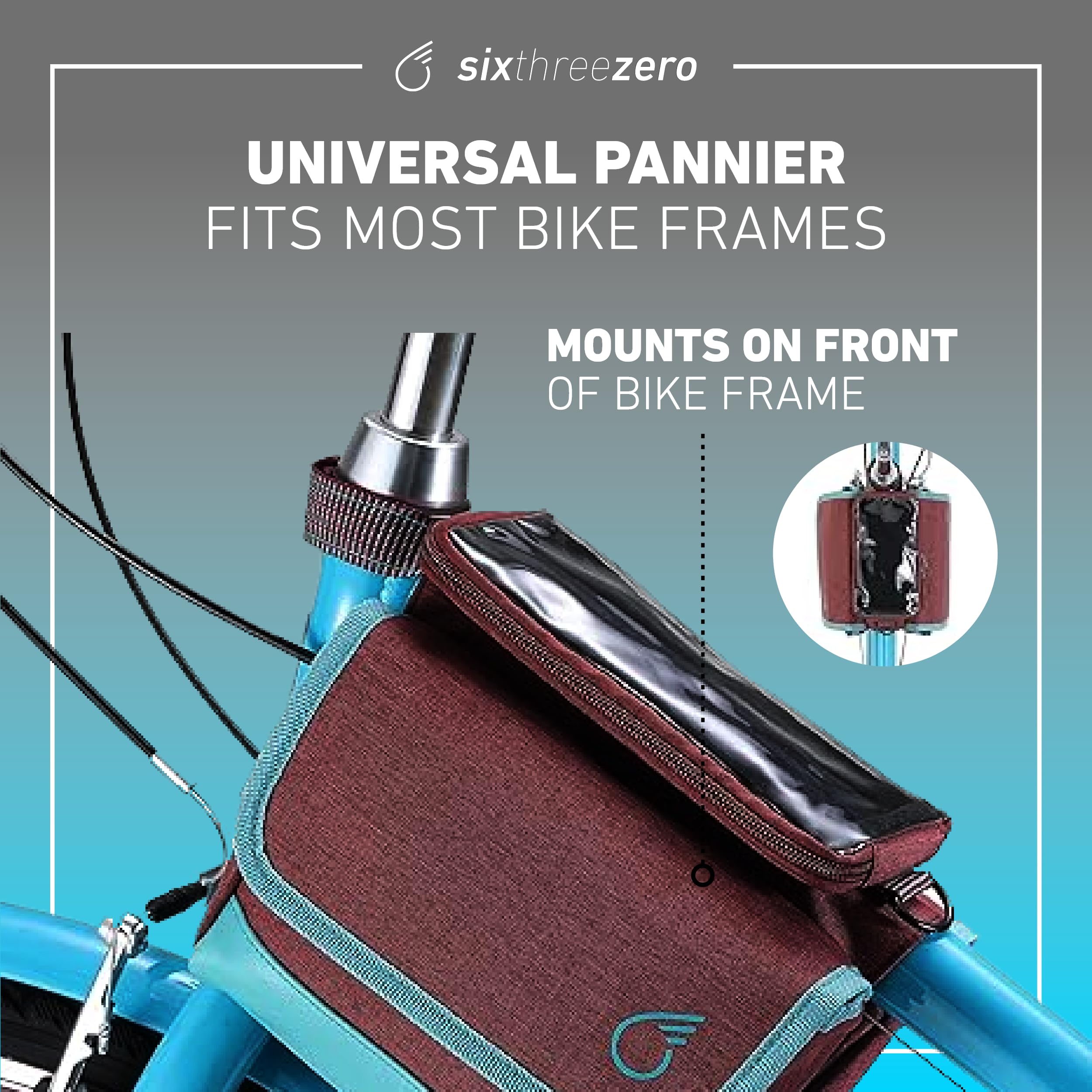 Snapklik.com : Sixthreezero Frame Mount Bike Bag, Bicycle Top Tube Pouch
