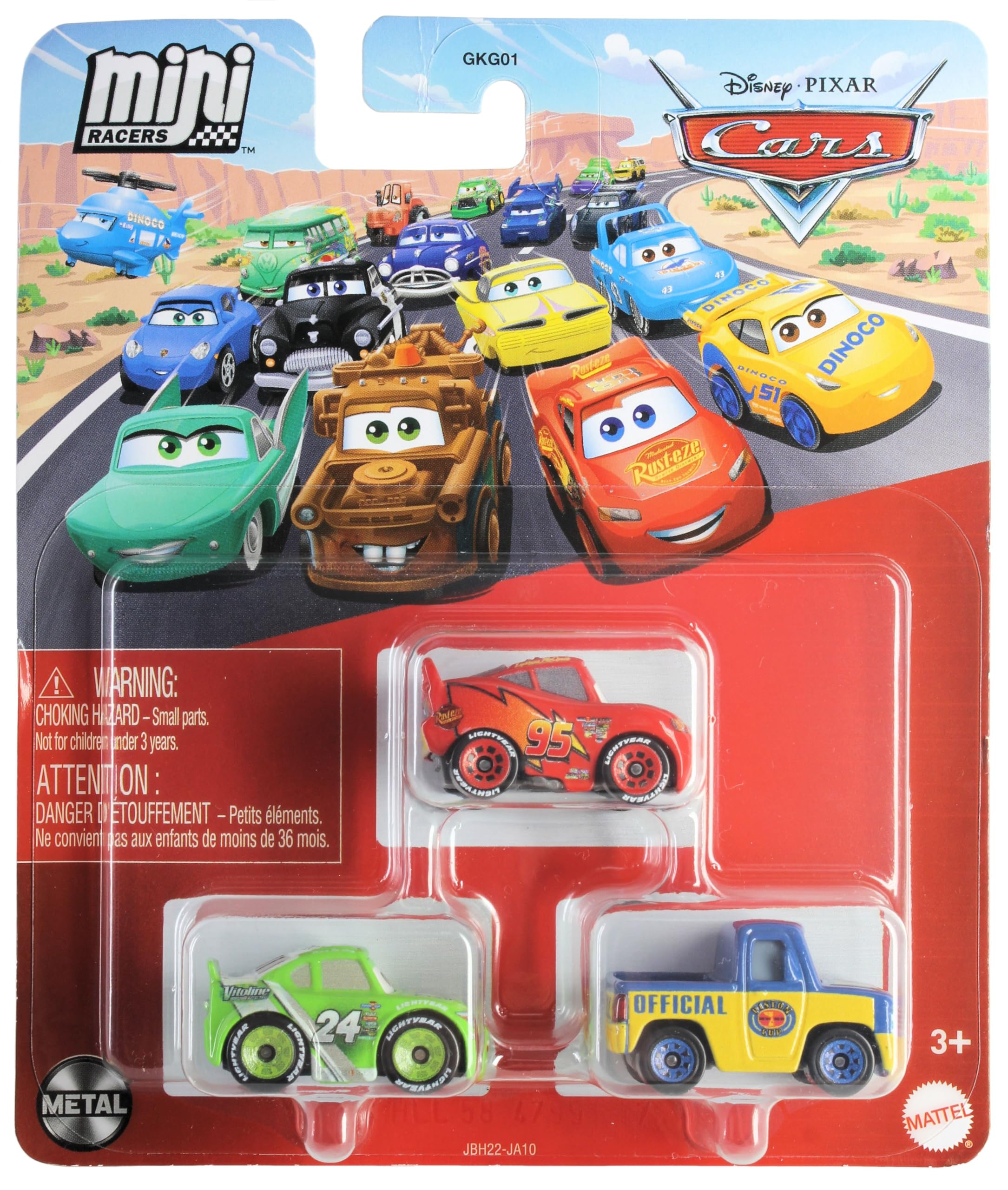 Amazon.com: Disney Cars Mini Racers 3-Pack: Lightning McQueen, Vitoline ...