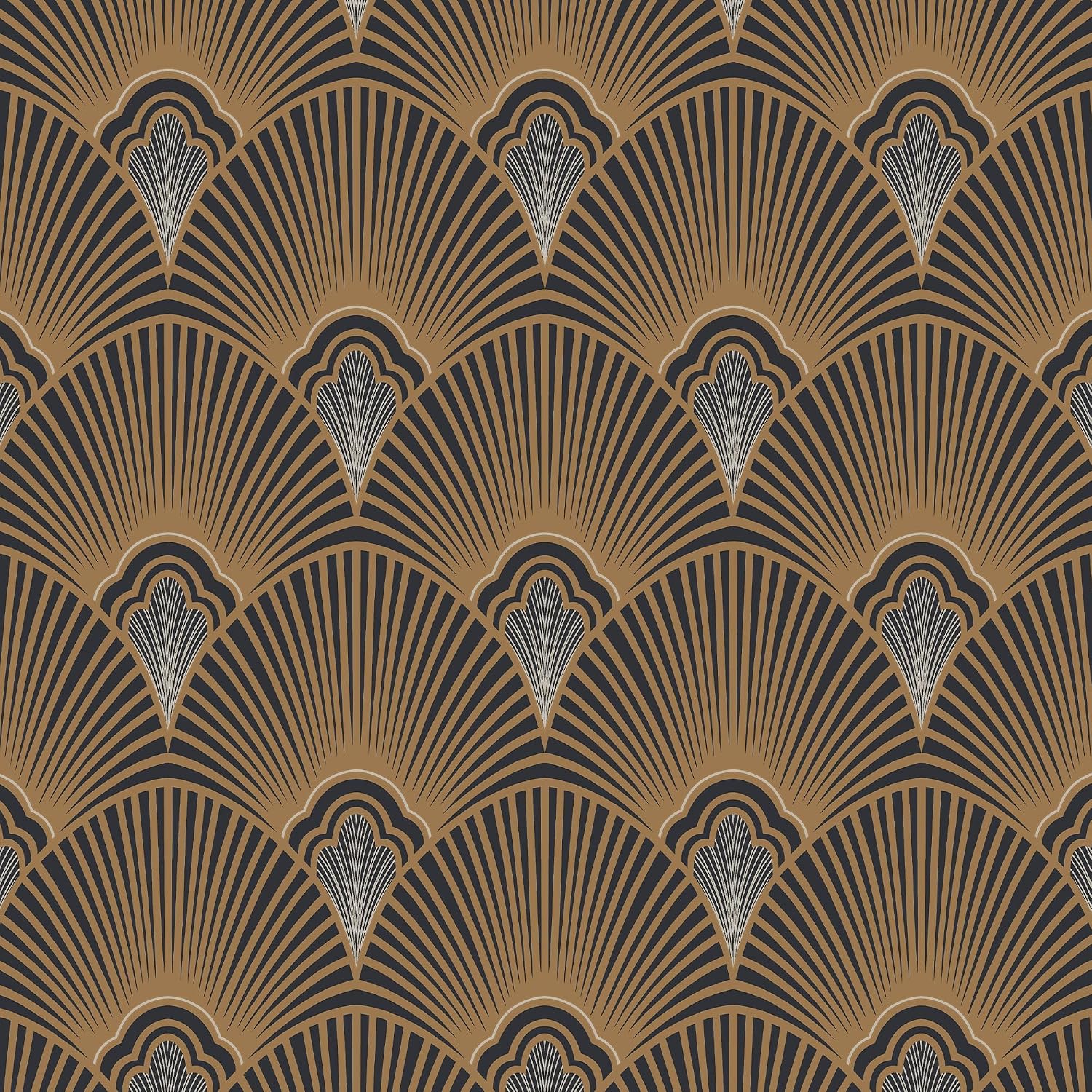 Superfresco Easy Sublime Art Deco Geometric Black/Gold Wallpaper ...