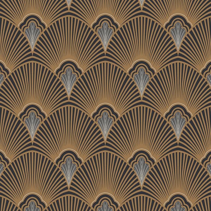 Superfresco Easy Sublime Art Deco Geometric Black/Gold Wallpaper ...