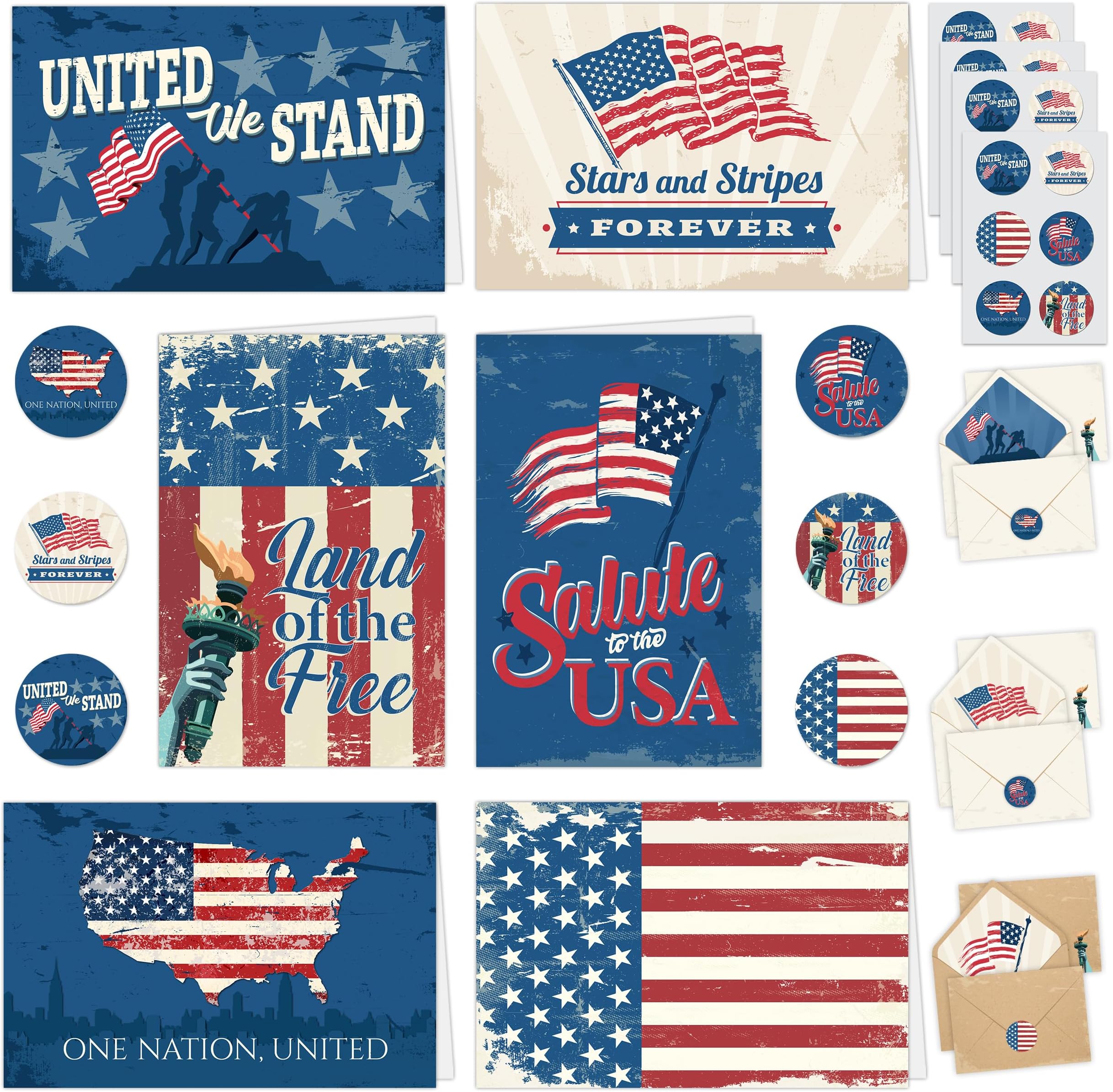 Amazon.com : Decorably 24 Pack 6x4in Cards for Veterans for Honor ...