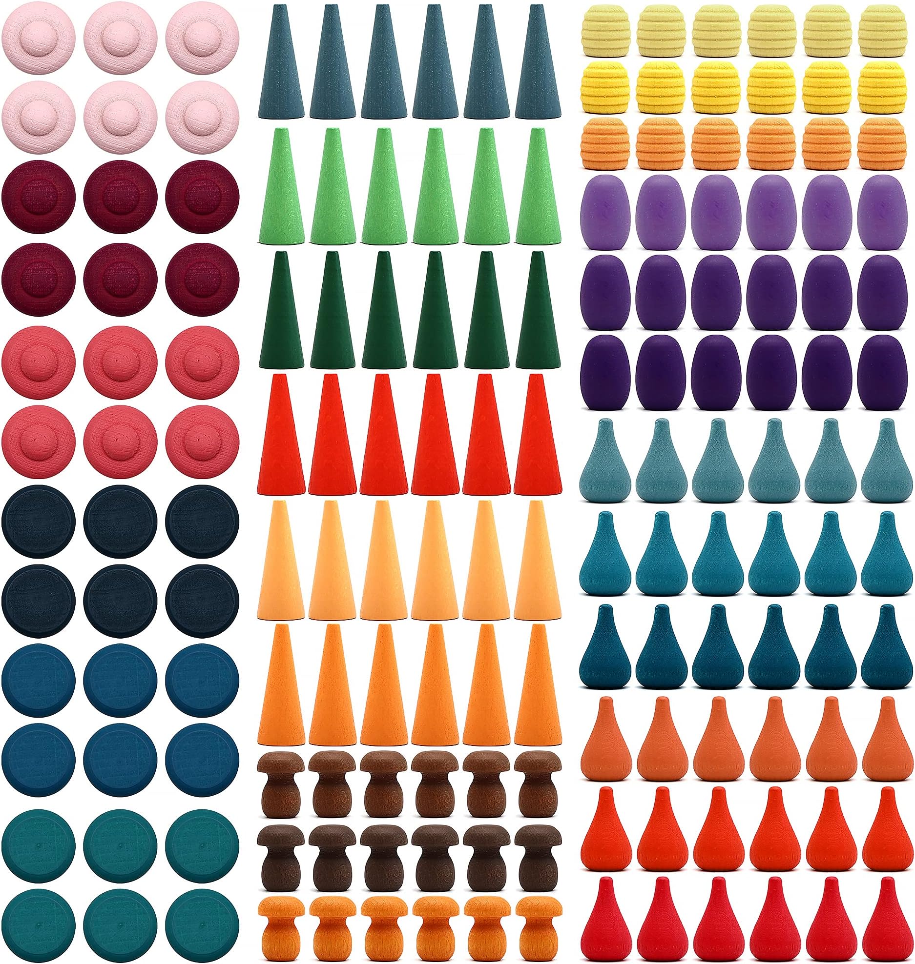 Amazon.com: TickiT-73977 Rainbow Wooden Rings - Set of 21 - 3 Sizes ...