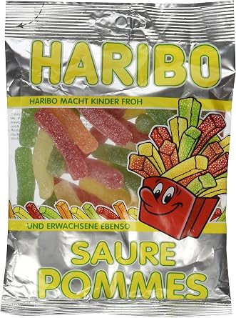 Haribo Sour Fries, Bears, Winegums, Fruit Gums, Sweets, Bonbon, In Bag ...