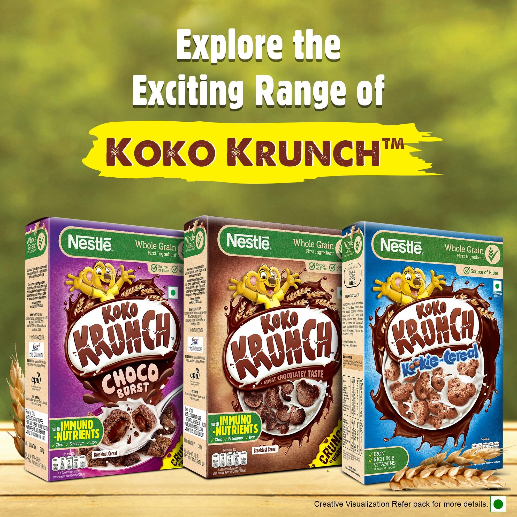 NESTLE Koko Krunch Choco Burst Cereal 500g | Choco Flakes made with 3 ...