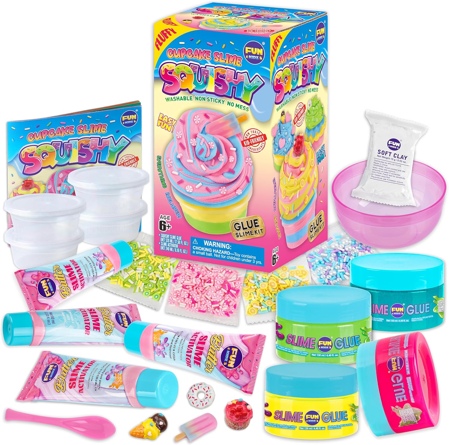 Amazon.com: 1:1 Squishy Cupcake Glue Slime Kit for Girls Ages 8-12 ...
