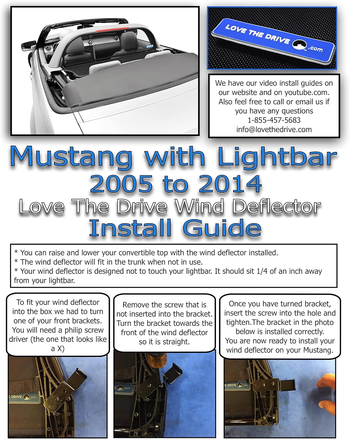 Mustang Convertible 2005 to 2014 Love The Drive Wind Deflector ...