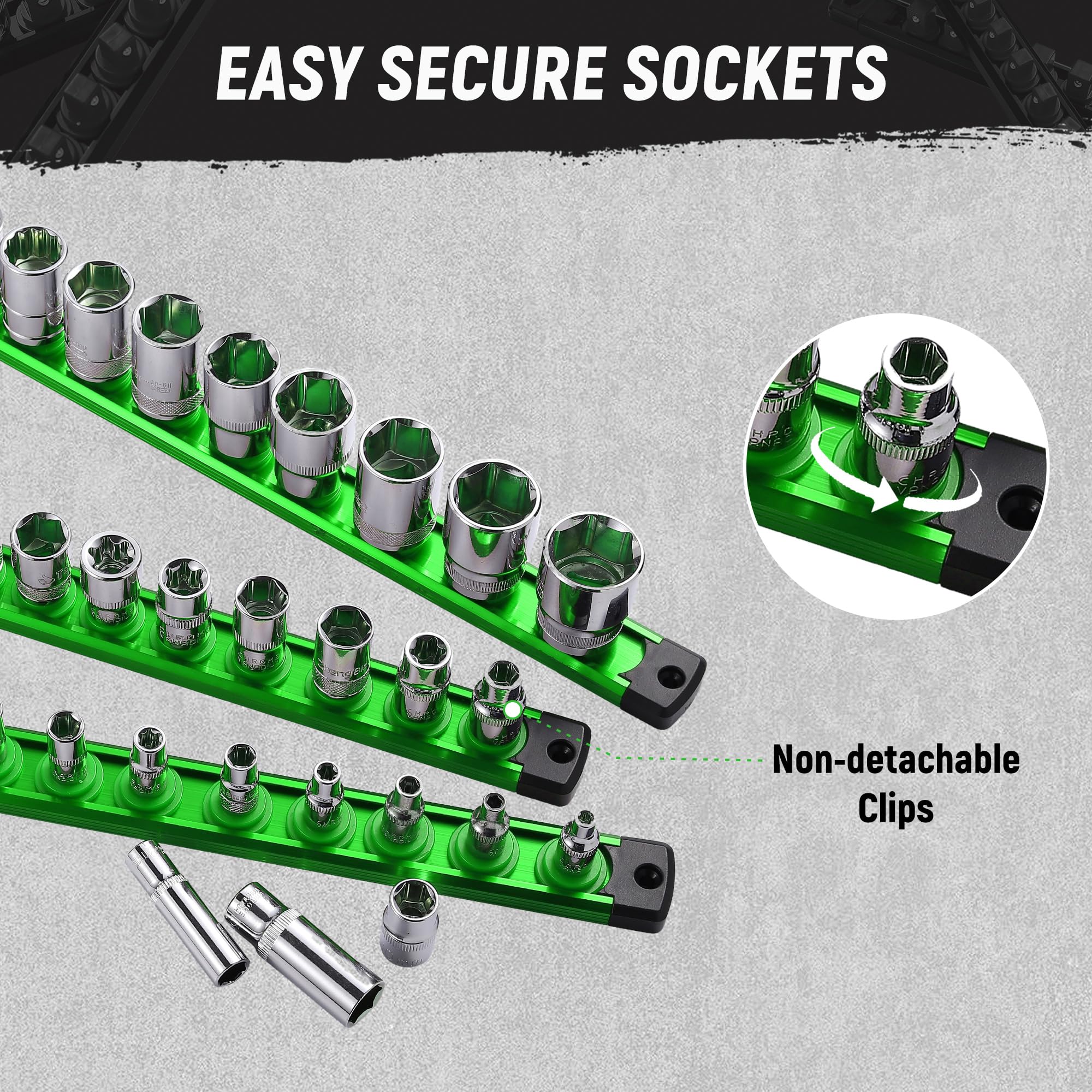 Snapklik.com : ALOANES Magnetic Socket Organizer, 3/8-Inch Drive ...