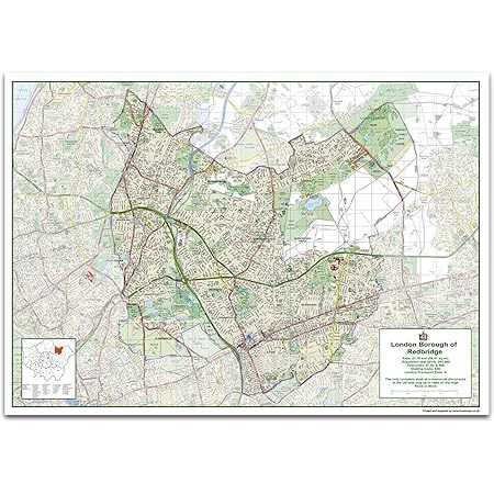 London Borough Map - Redbridge - Size A0-84.1 x 118.9cm - Paper ...