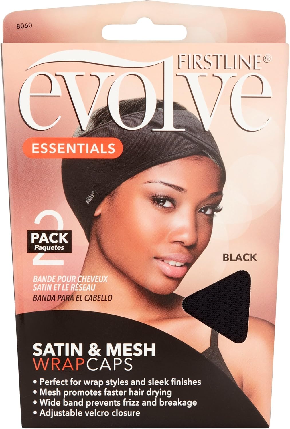 Evolve Firstline Satin & Mesh Wrap Cap 2 Count, 1 EA Black : Amazon.ca: Beauty & Personal Care