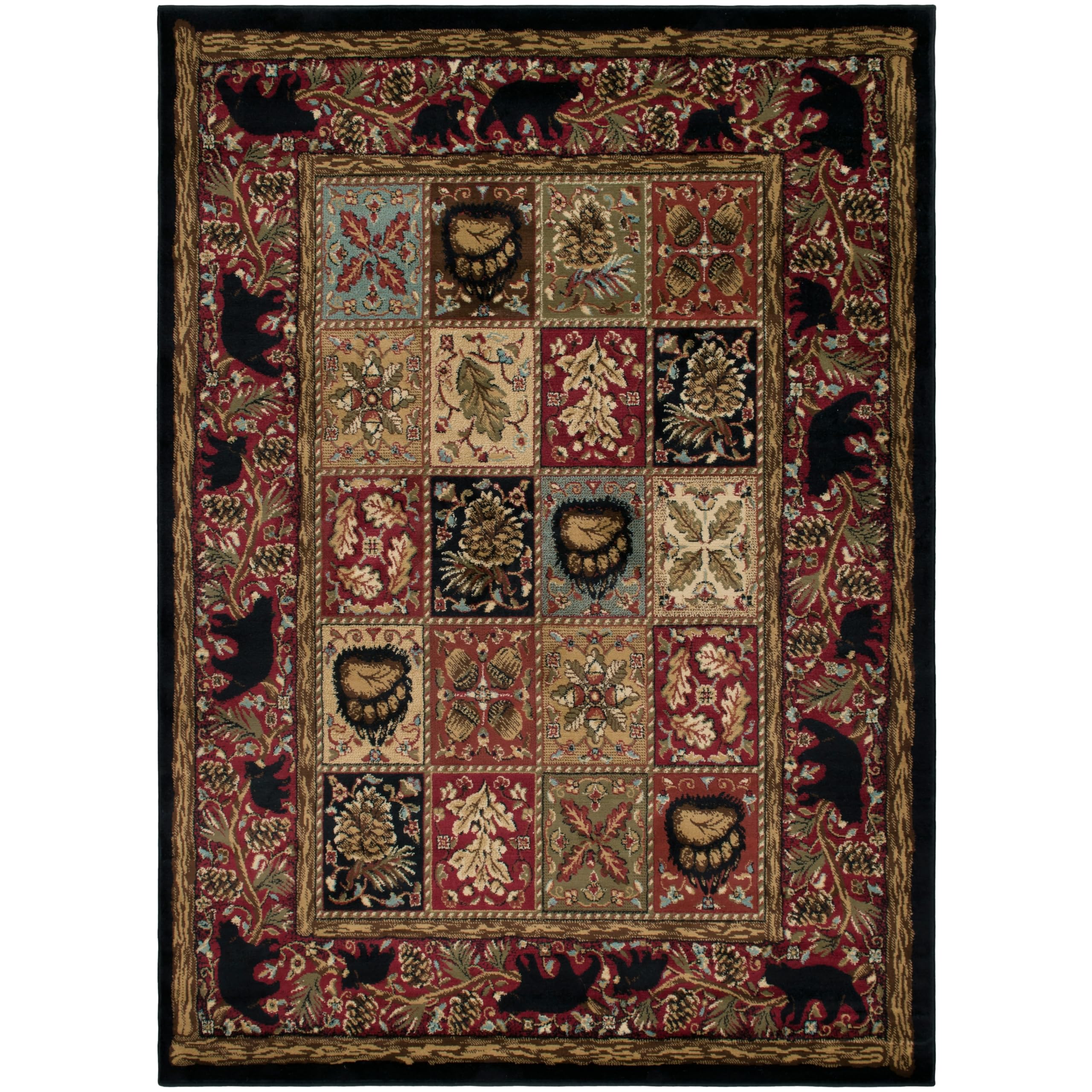 Amazon.com: Rustic Lodge Persian Black 8x10 Area Rug, 7'10x9'10 : Home ...