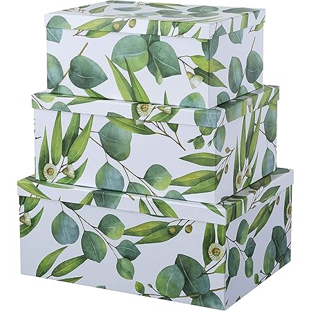 Amazon.com: Tropical Design Cardboard Keepsake Boxes with Lids (Set of ...