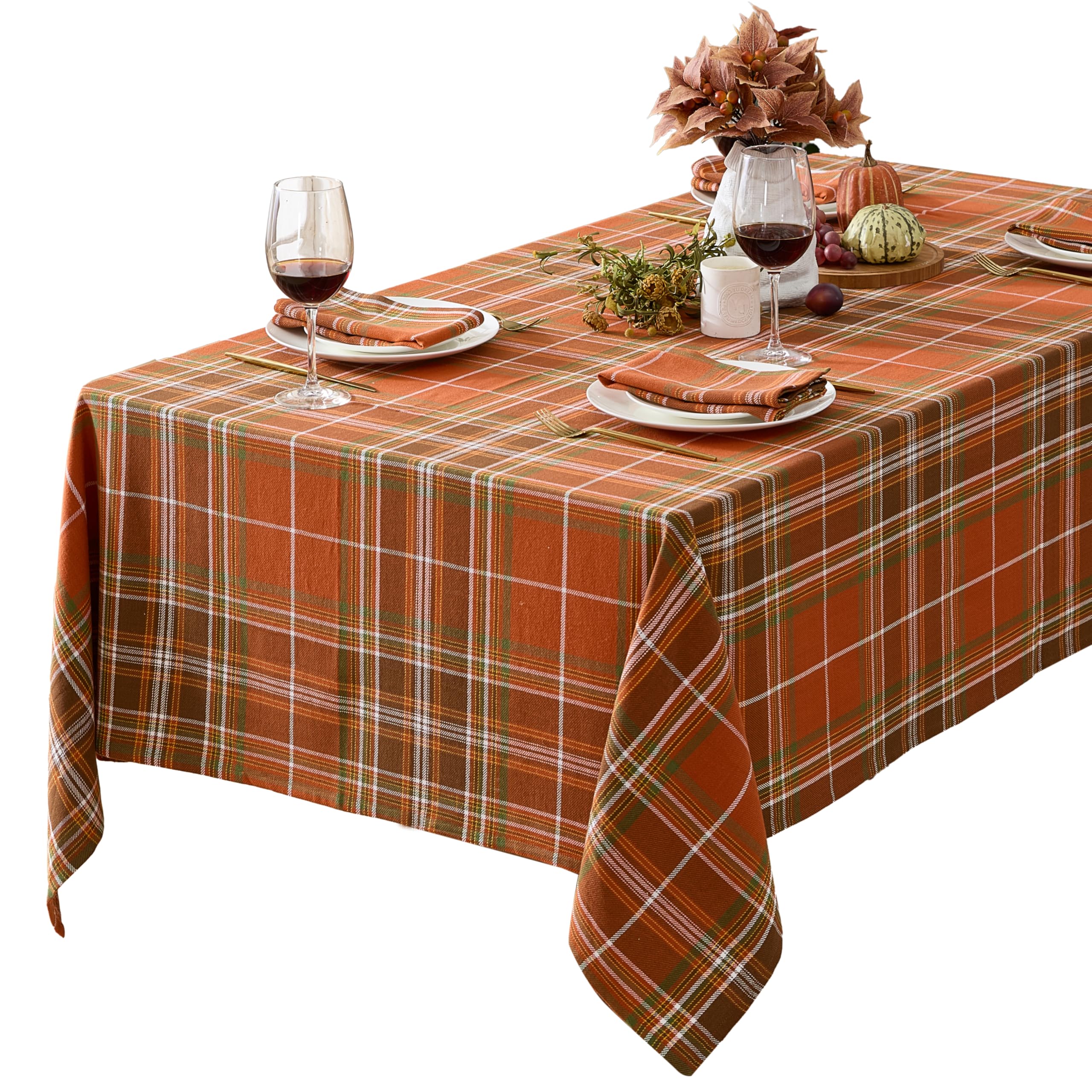 Amazon.com: Newbridge Culloden Plaid Fabric Weave Tablecloth ...