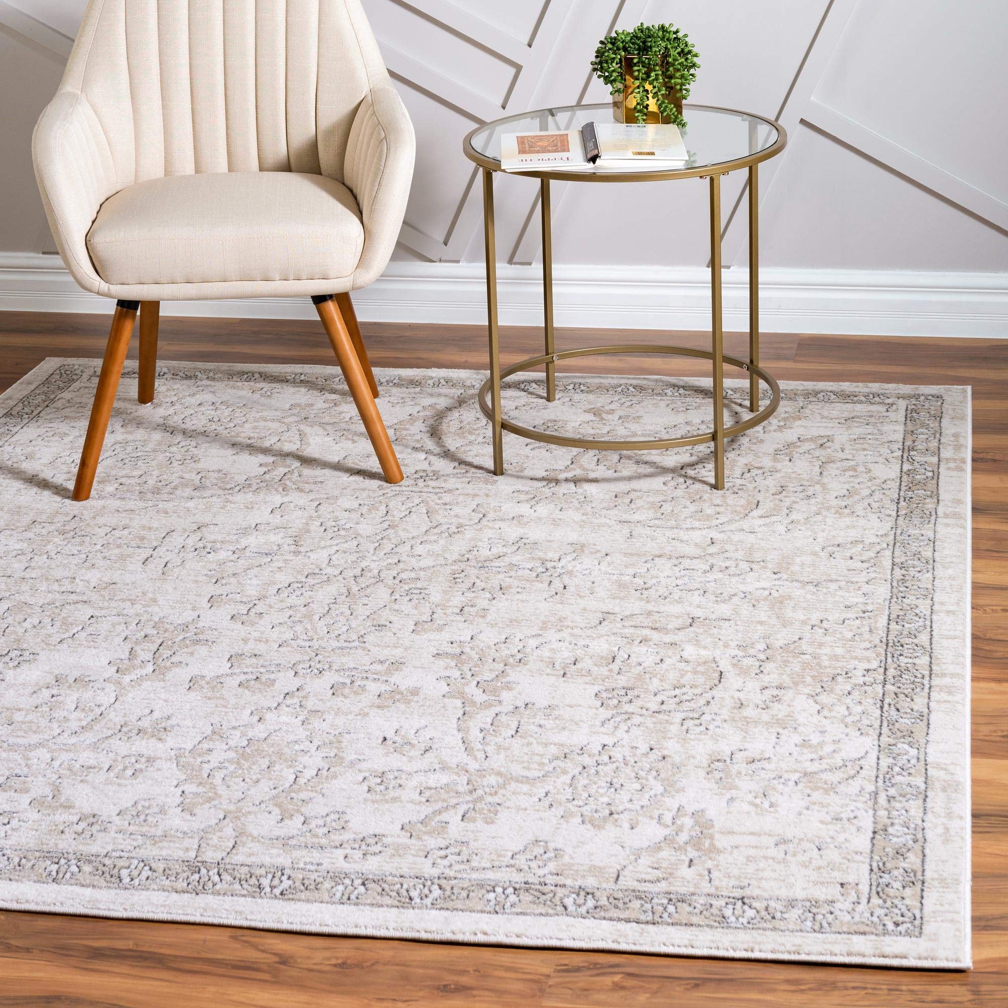 Amazon.com: Rugs.com Oregon Collection Rug – 8 Ft Square Ivory Low-Pile ...