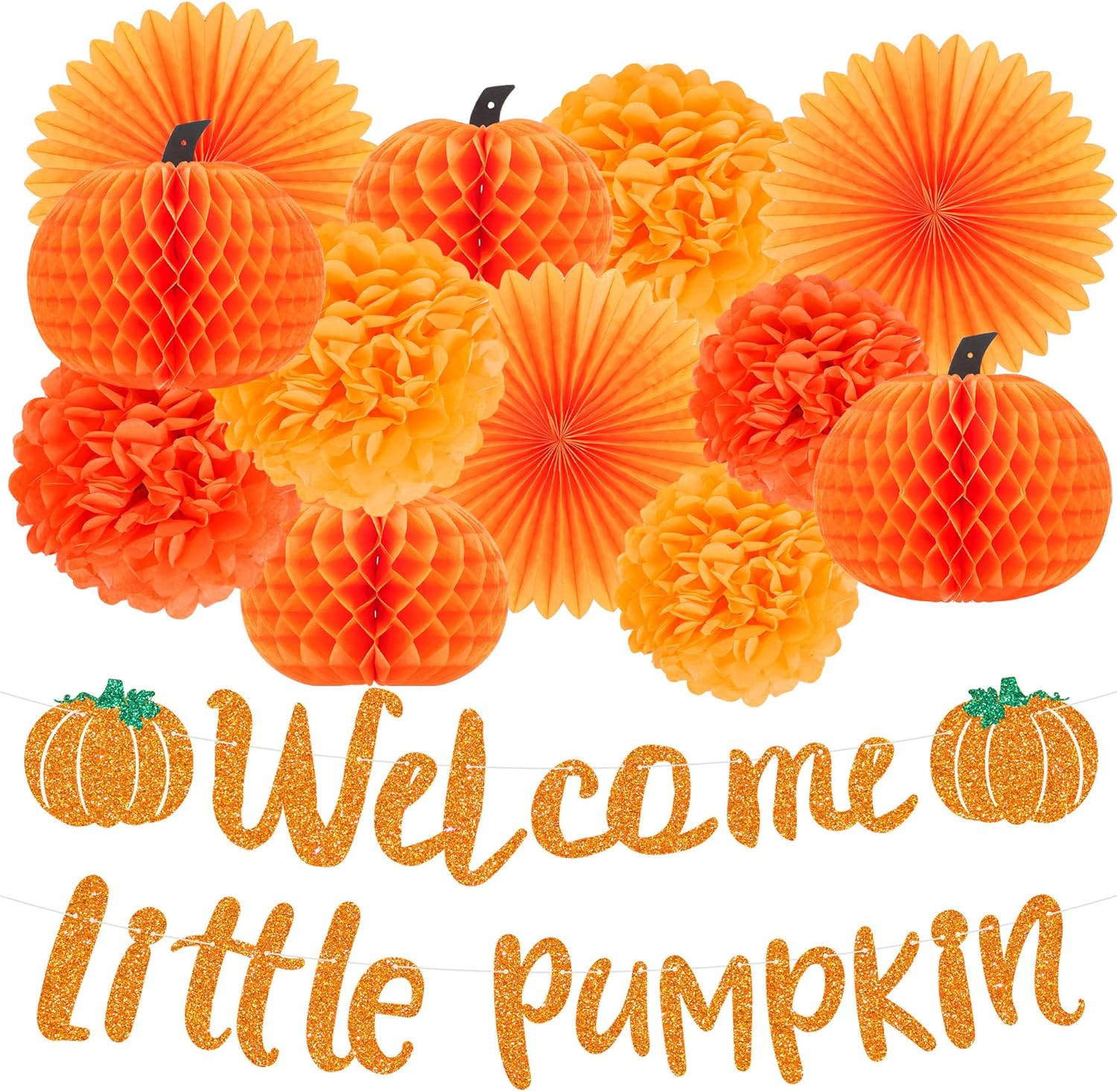Amazon.com: Little Pumpkin Baby Shower Decorations Include Little ...