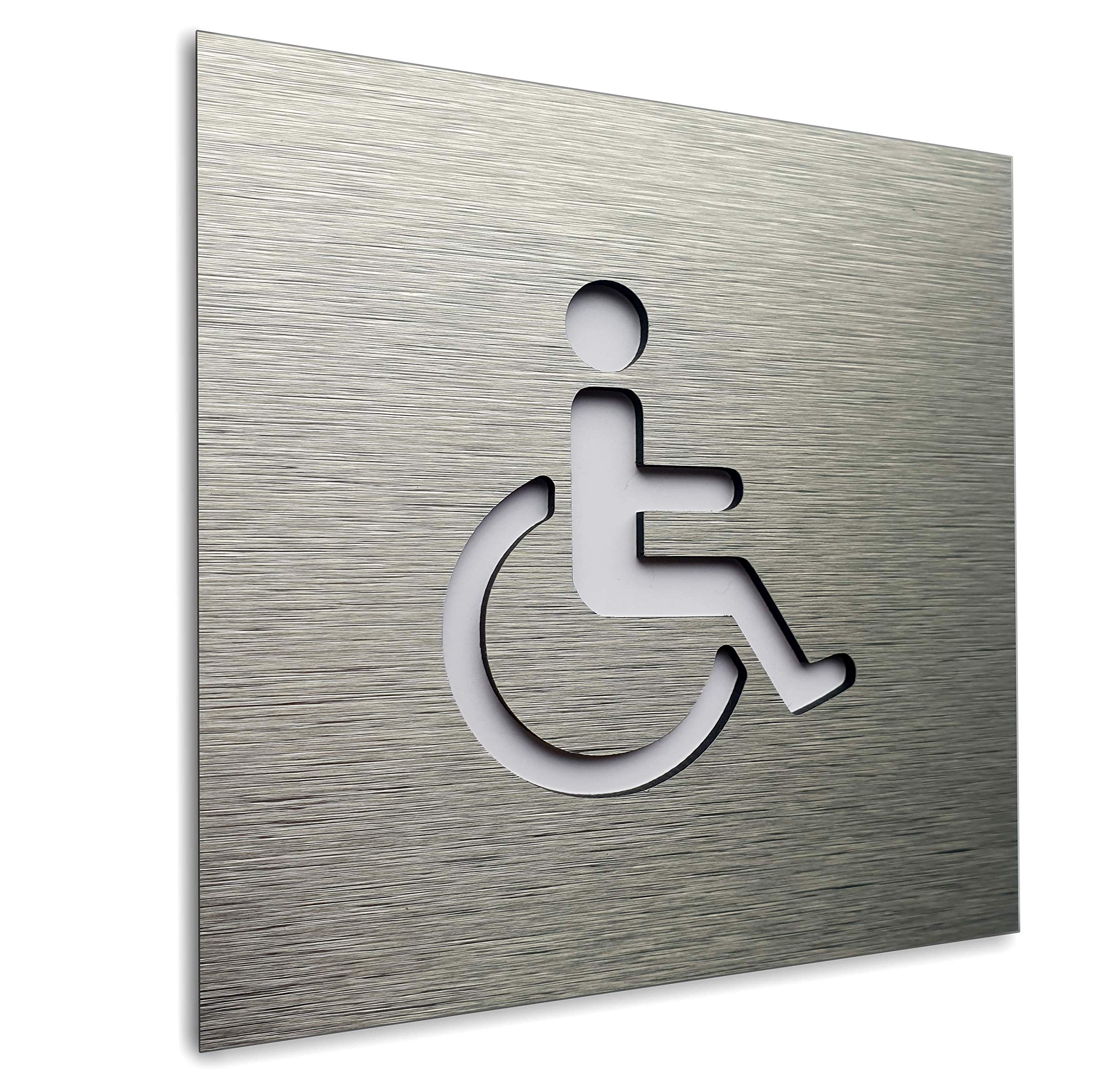 Buy BSYDESIGN Aluminium Handicap Bathroom Sign- Disability Plaque ...