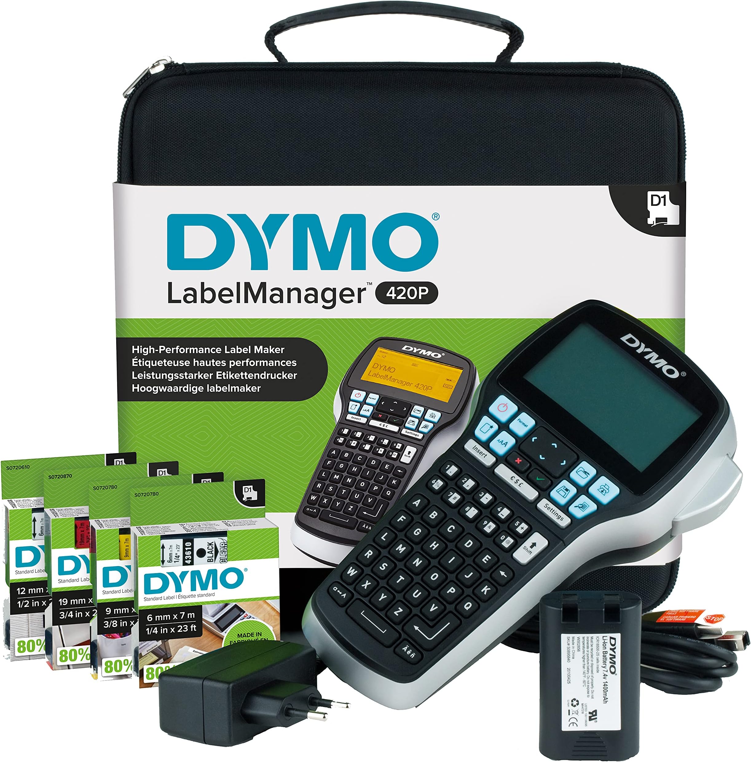 DYMO LabelManager 420P High Performance Rechargeable Portable Label ...
