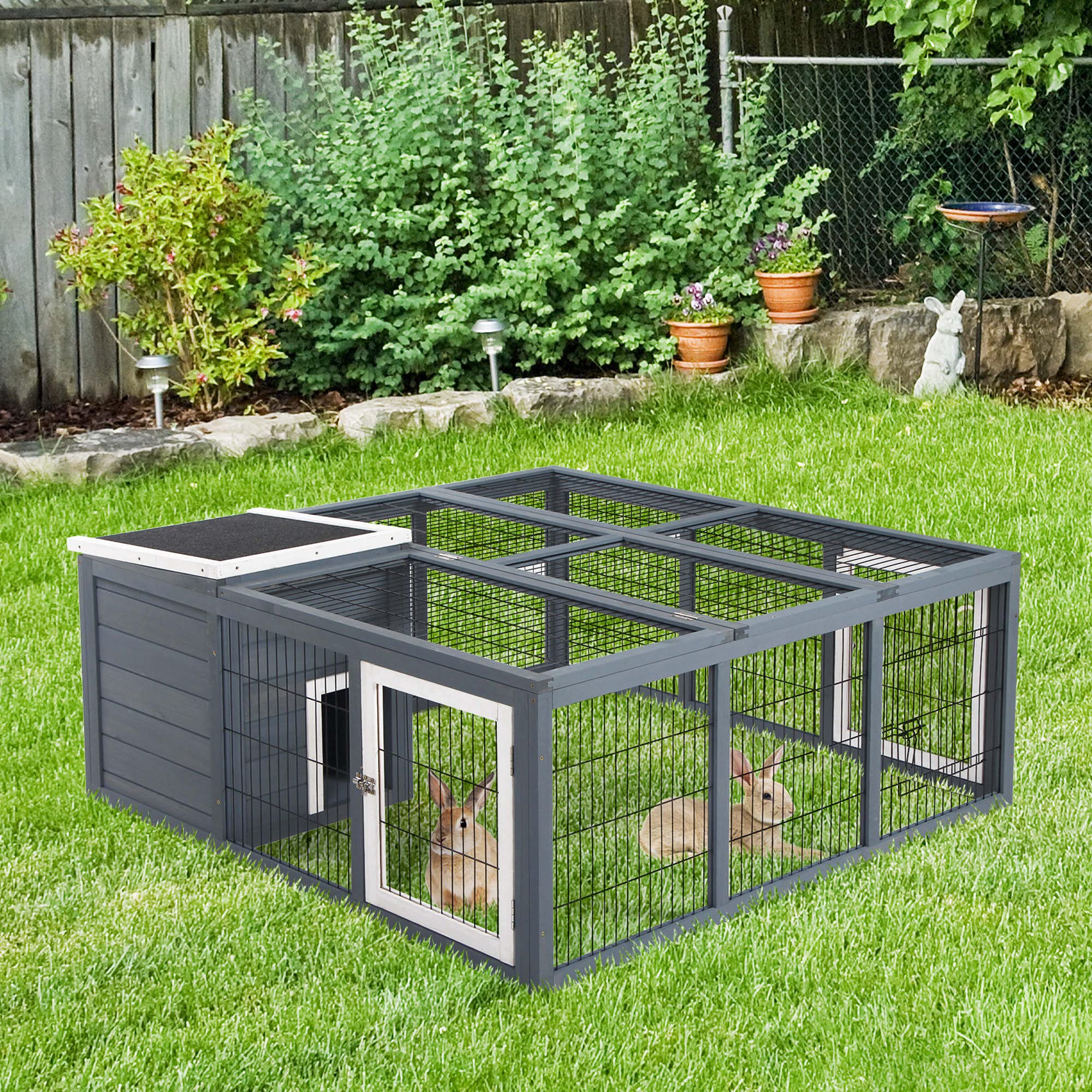 Snapklik.com : NicBex Rabbit Hutch Indoor & Outdoor Wooden Rabbit House ...