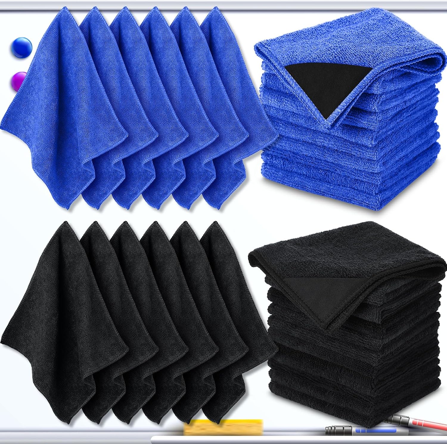 Amazon.com: Tudomro 30 Pcs Magnetic Cleaning Cloth Dry Erasers Bulk for ...