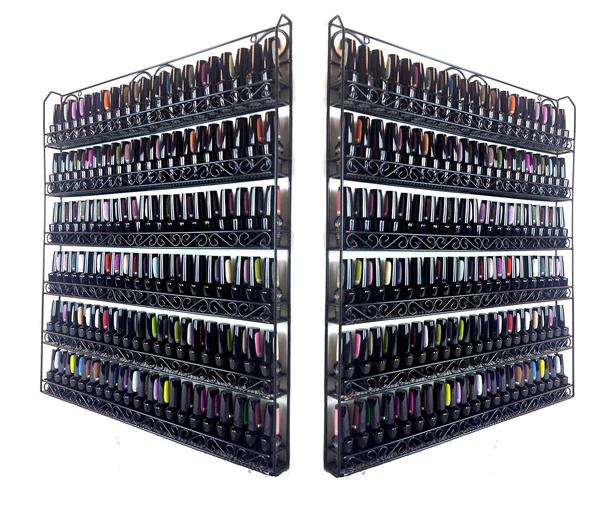 Amazon.com: PANA 2 PIECES Black Metal Nail Polish Wall Mounted 6 Tier ...