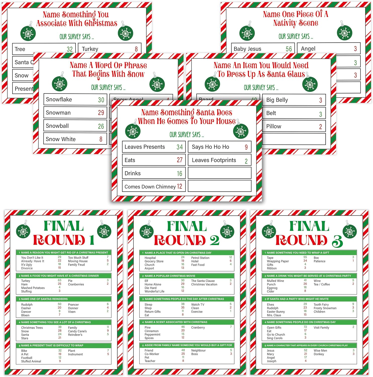 Amazon.com: Christmas Feud Games, Friendly Feud Games, Family Activity ...