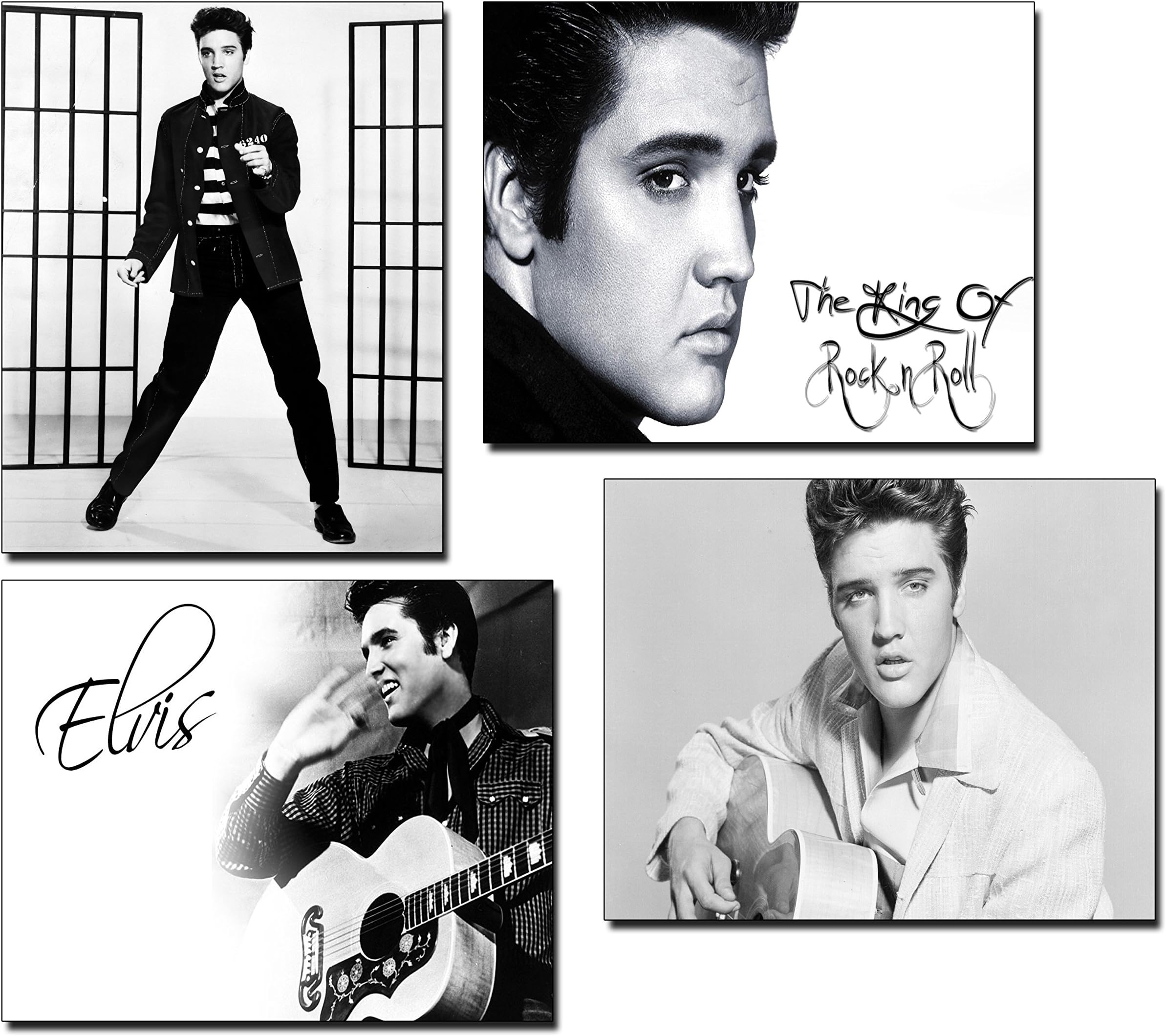 Amazon.com: Posterazzi Elvis Presley Singing With A White Suit In Front ...