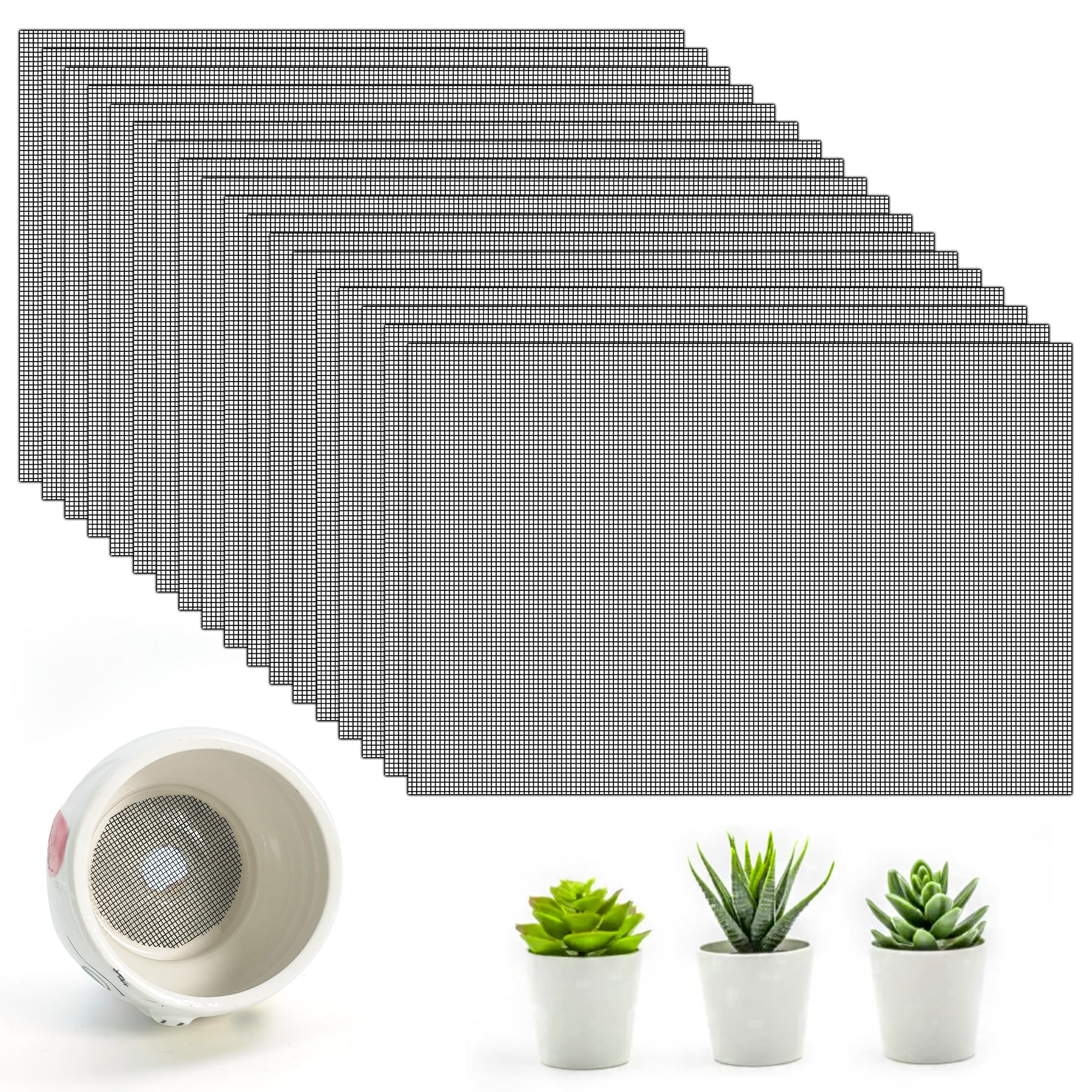 Amazon.com: Nufiwra 18pcs Flower Pot Hole Mesh Pad, 11.8x7.8 Inch ...