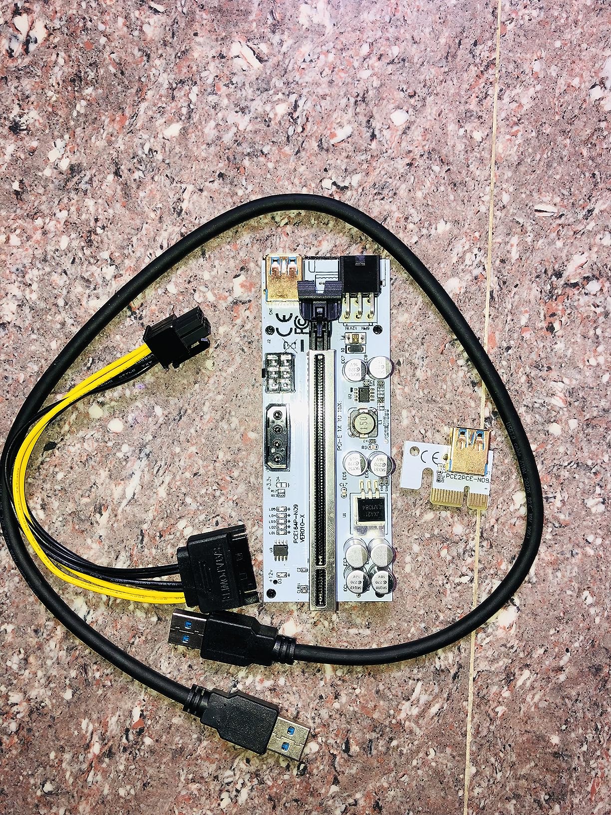 Verilux® VER010-X PCIE Riser - PCIE Cable 6 Pin 1X to 16X Powered 8 ...