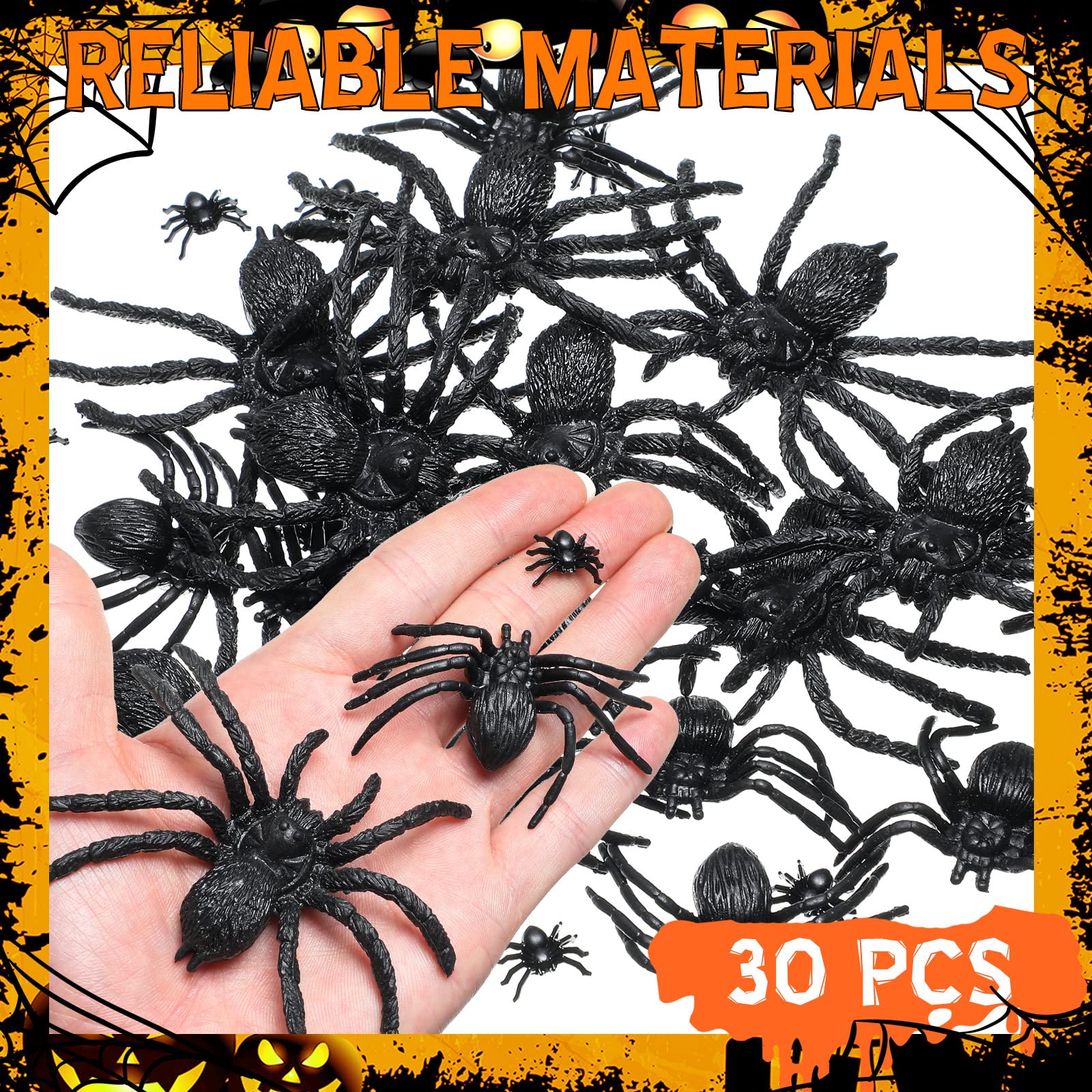Snapklik.com : Skylety 30 Pieces Halloween Realistic Plastic Spider ...