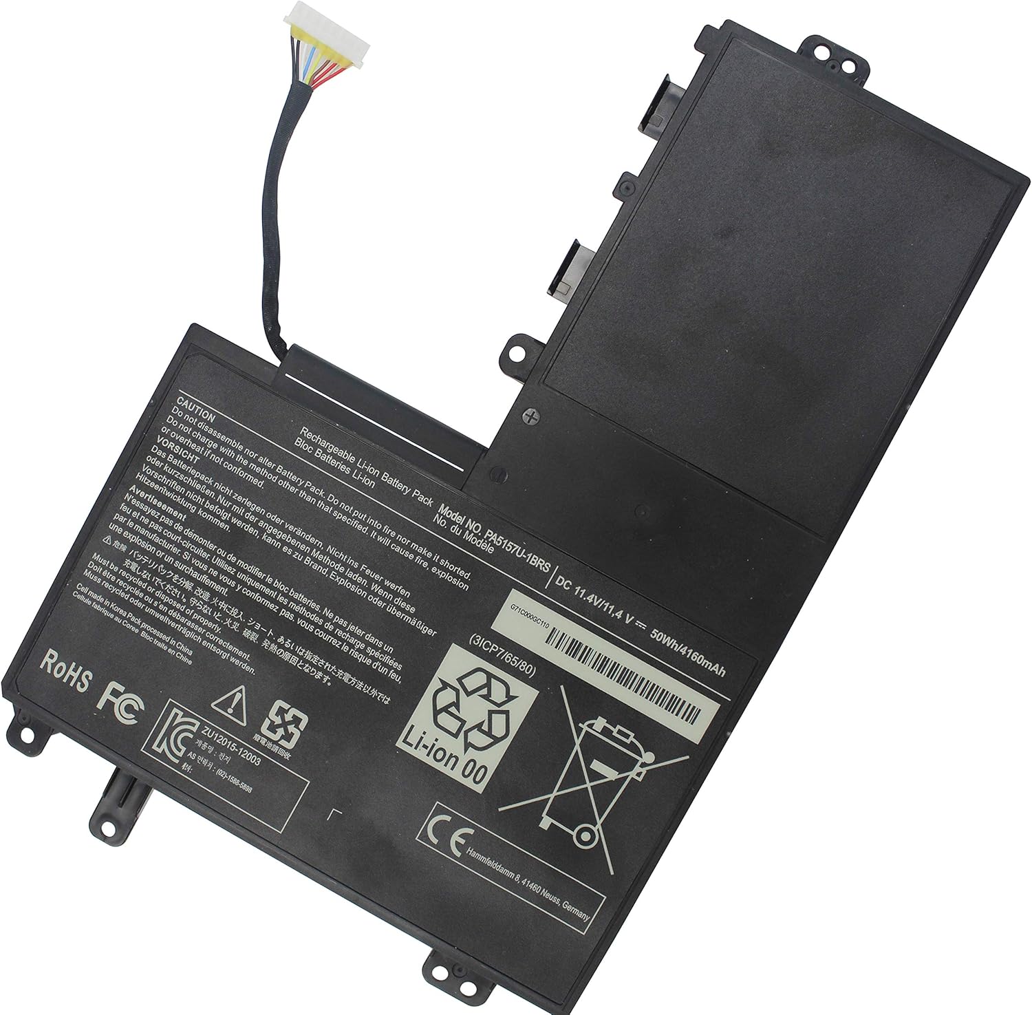 Amazon.com: AN·GWEL 11.4V 50Wh PA5157U-1BRS Toshiba Laptop Battery for ...