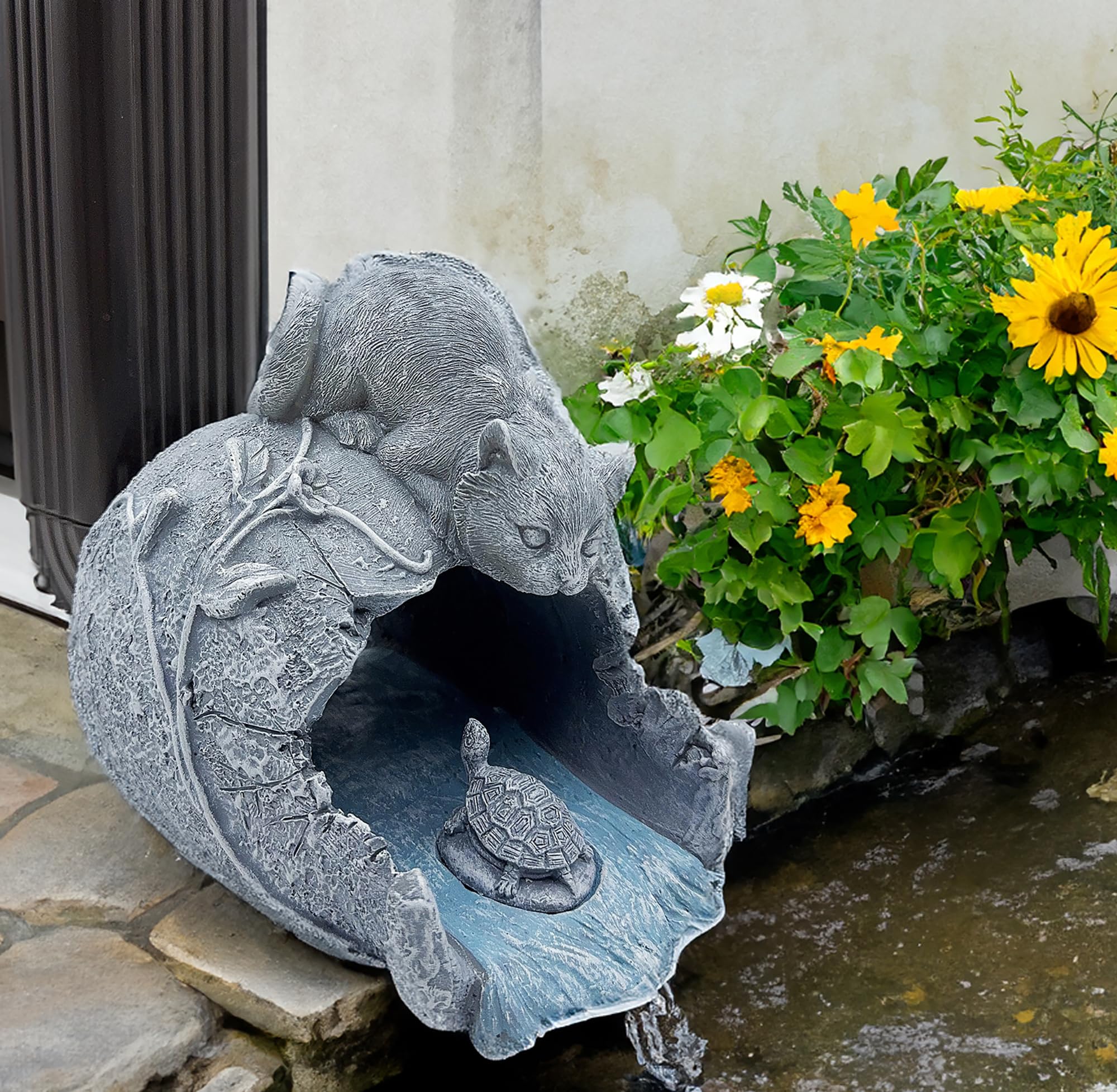 Snapklik.com : Real Cat Sculpture Gutter Downspout Extender, Eco ...