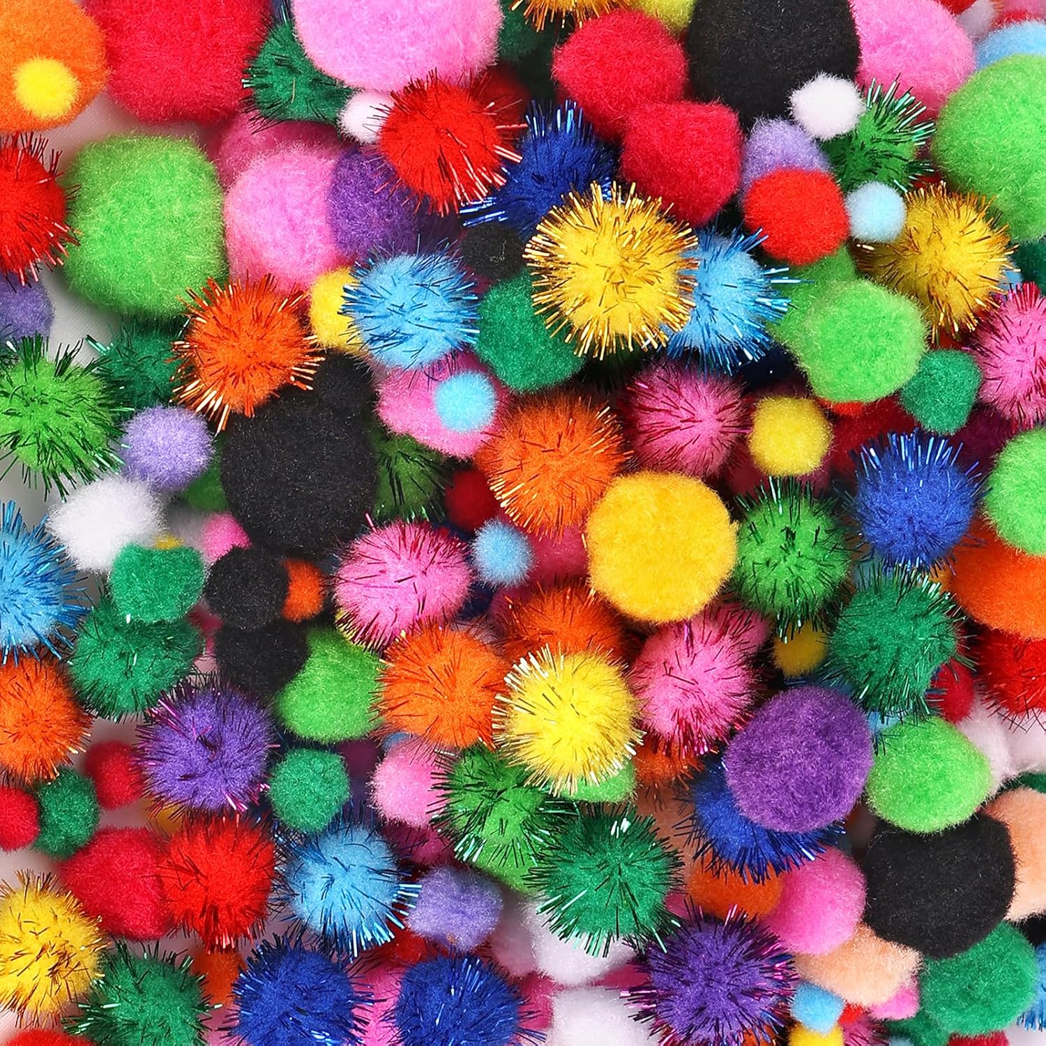 Amazon.com: Pllieay 1000Pcs 6Sizes Pom Poms with 200 Wiggle Eyes ...