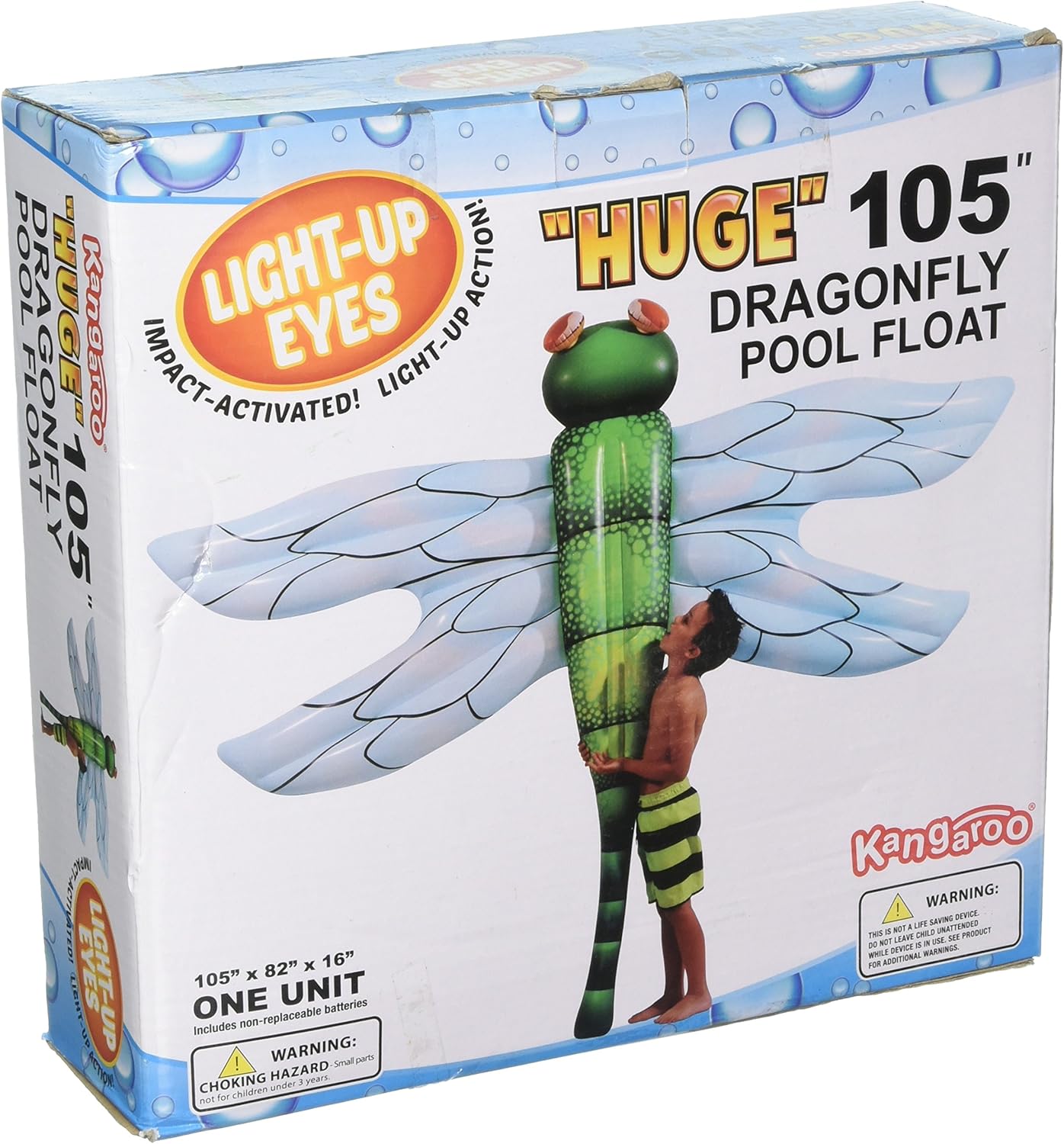 Kangaroo Manu Gigantic Dragonfly Inflatable Raft & Pool Float, 105" x 8 ...