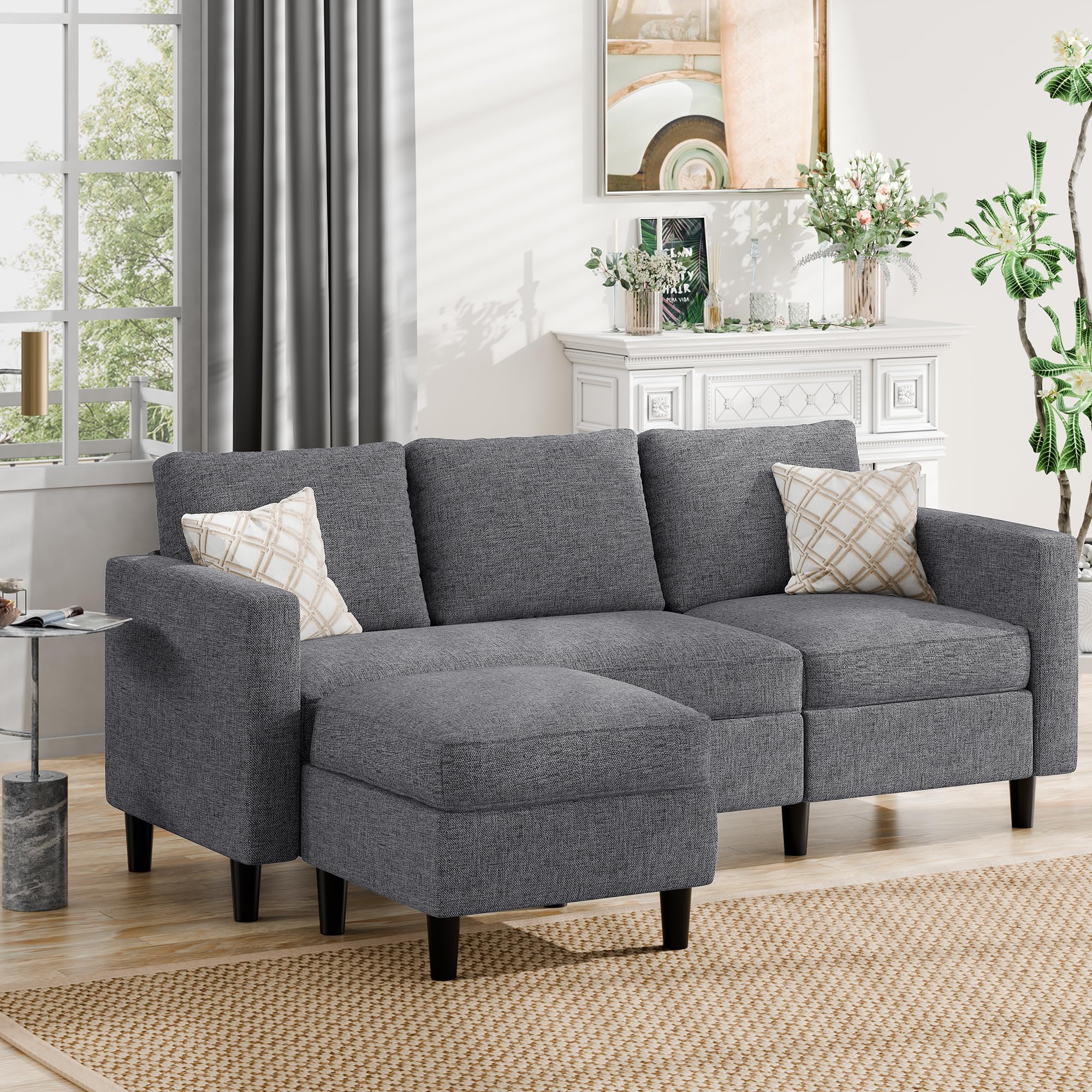 Amazon.com: Shintenchi Small Convertible Sectional Sofa Couch with ...