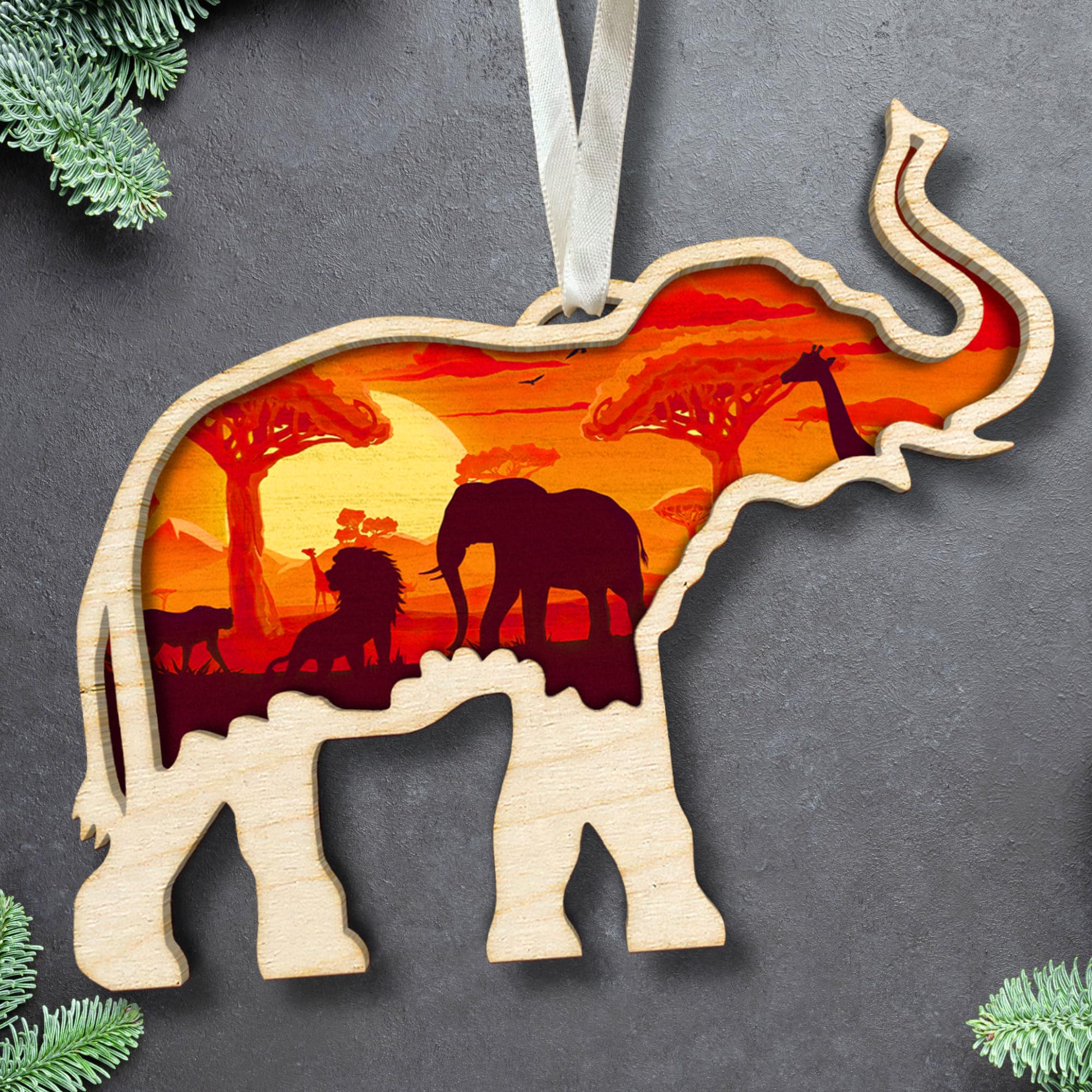 Amazon.com: Elephant Ornament - Elephant Christmas Ornament, Elephant ...