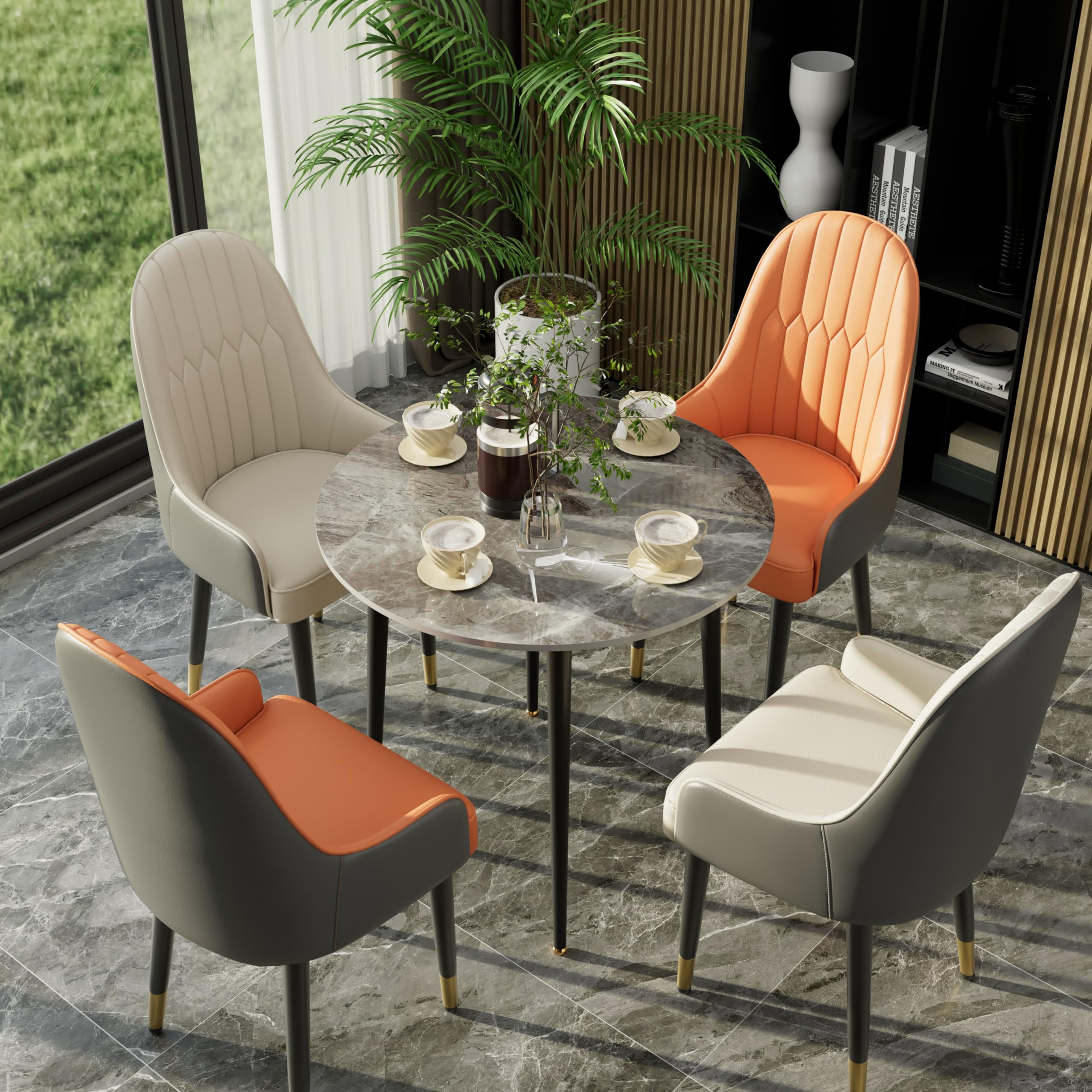 Round Marble Dining Table Designs Tides Exclusive Palma Black/White