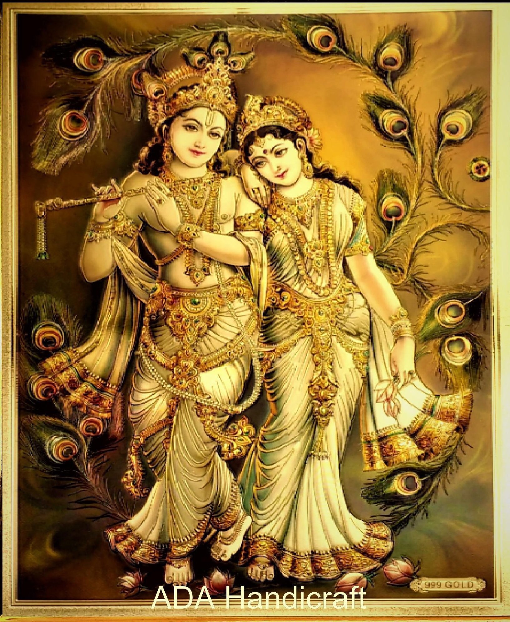 Buy ADA Handicraft Hindu God Radha Krishna Poster for Pooja & Wall ...