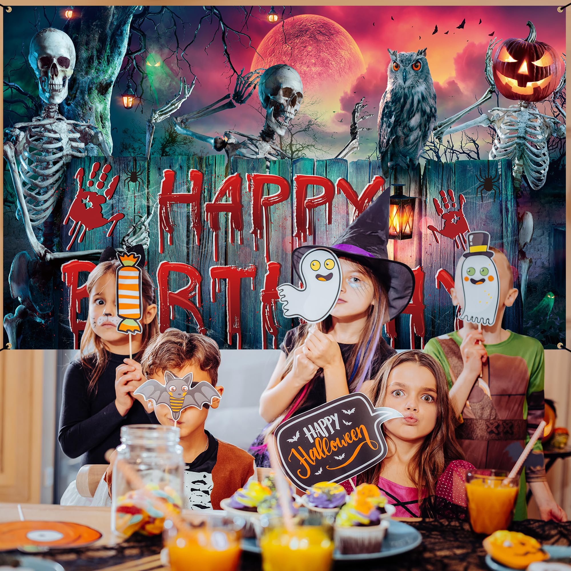Snapklik.com : Halloween Birthday Party Decorations, Skull Halloween ...