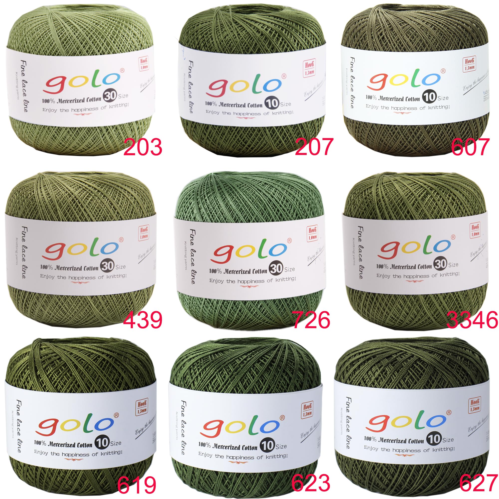 golo Crochet Thread Size 30 Yarn for Hand Knitting Cotton Crochet Yarn ...