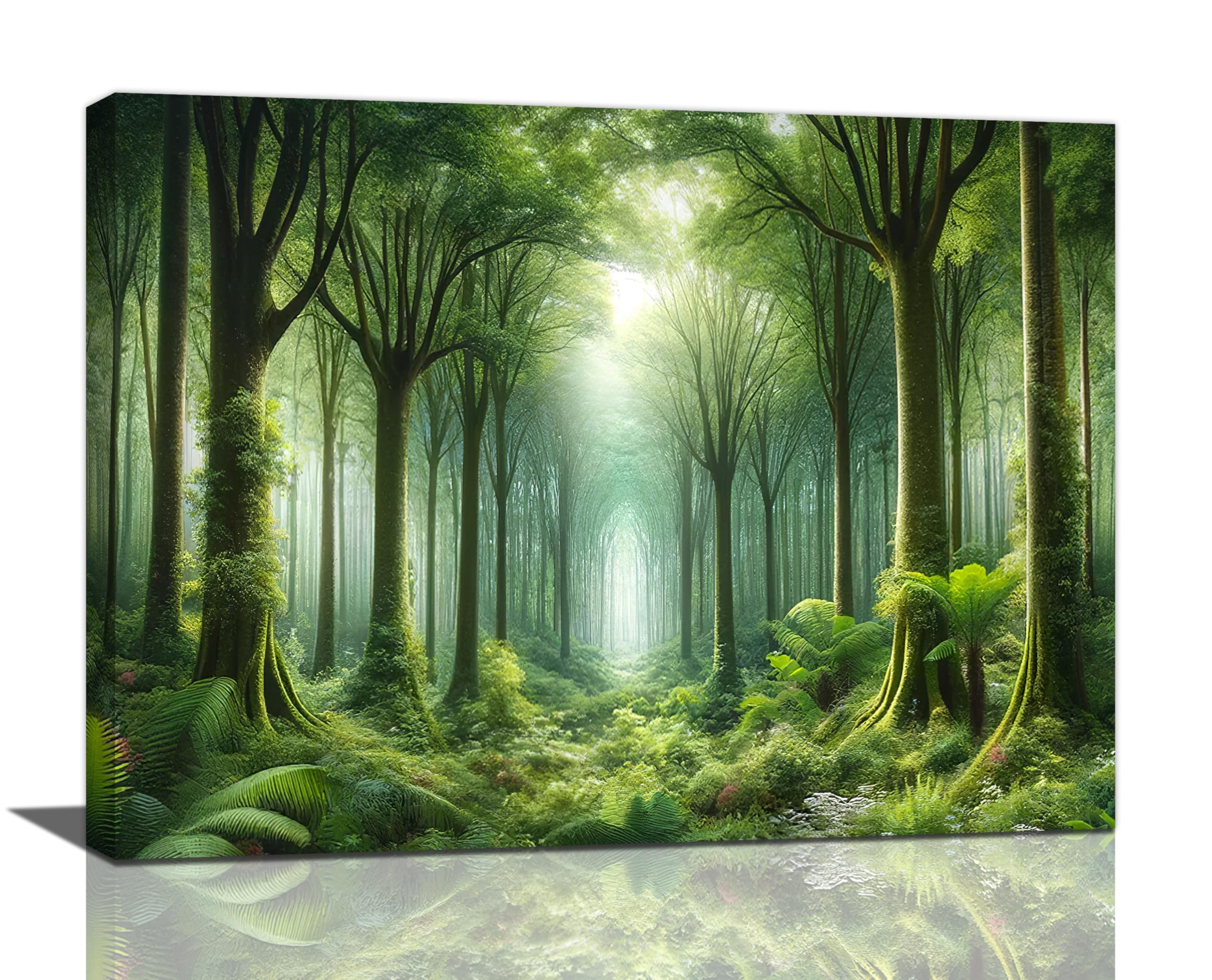 Amazon.com: Forest Wall Decor Green Tree Wall Art Rainforest Canvas ...