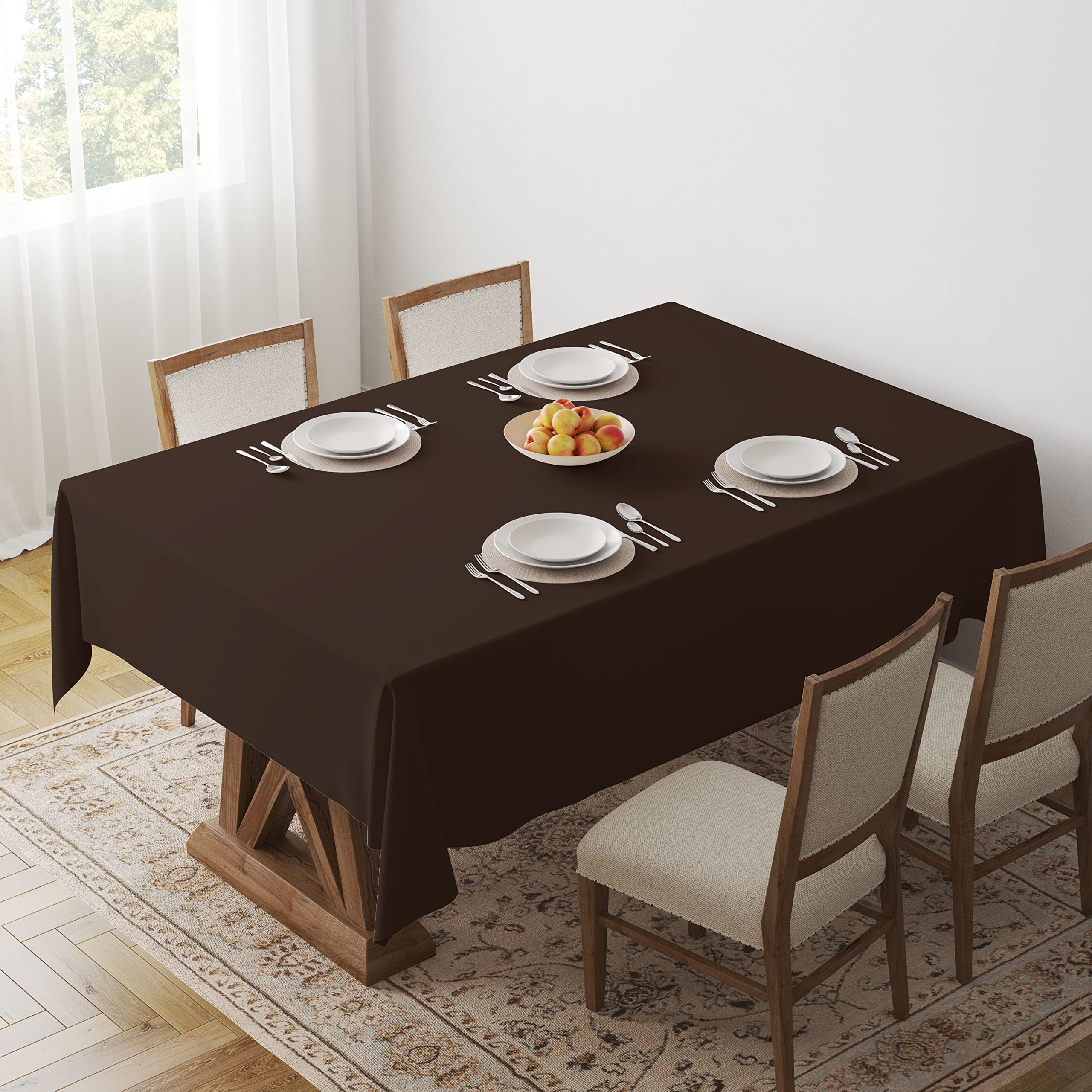 Buy HOME COLORS.IN Cotton Soft & Plain 4 Seater Table Cover - Dining ...