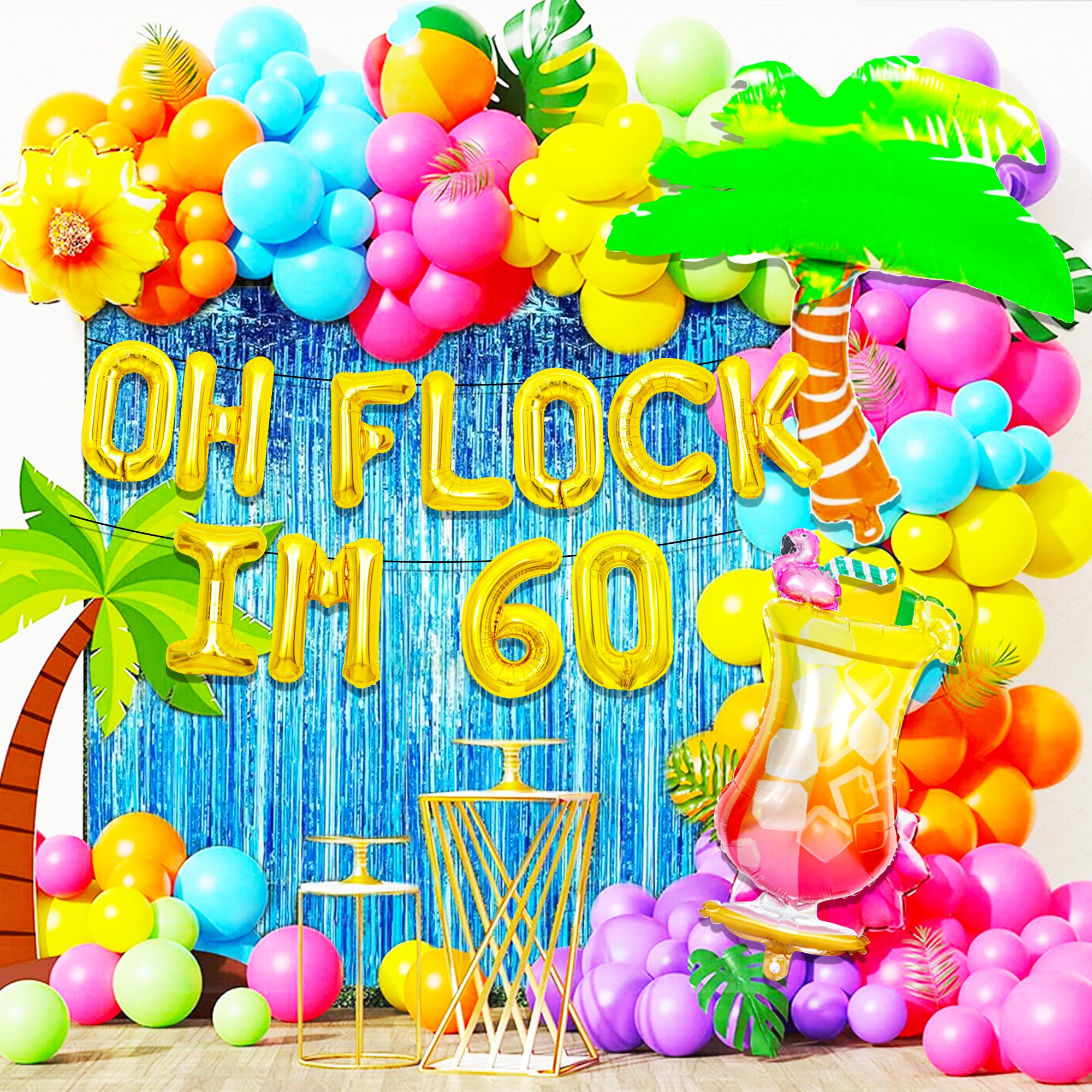 Snapklik.com : Oh Flock Im 60 Birthday Decors Beach Theme Birthday ...